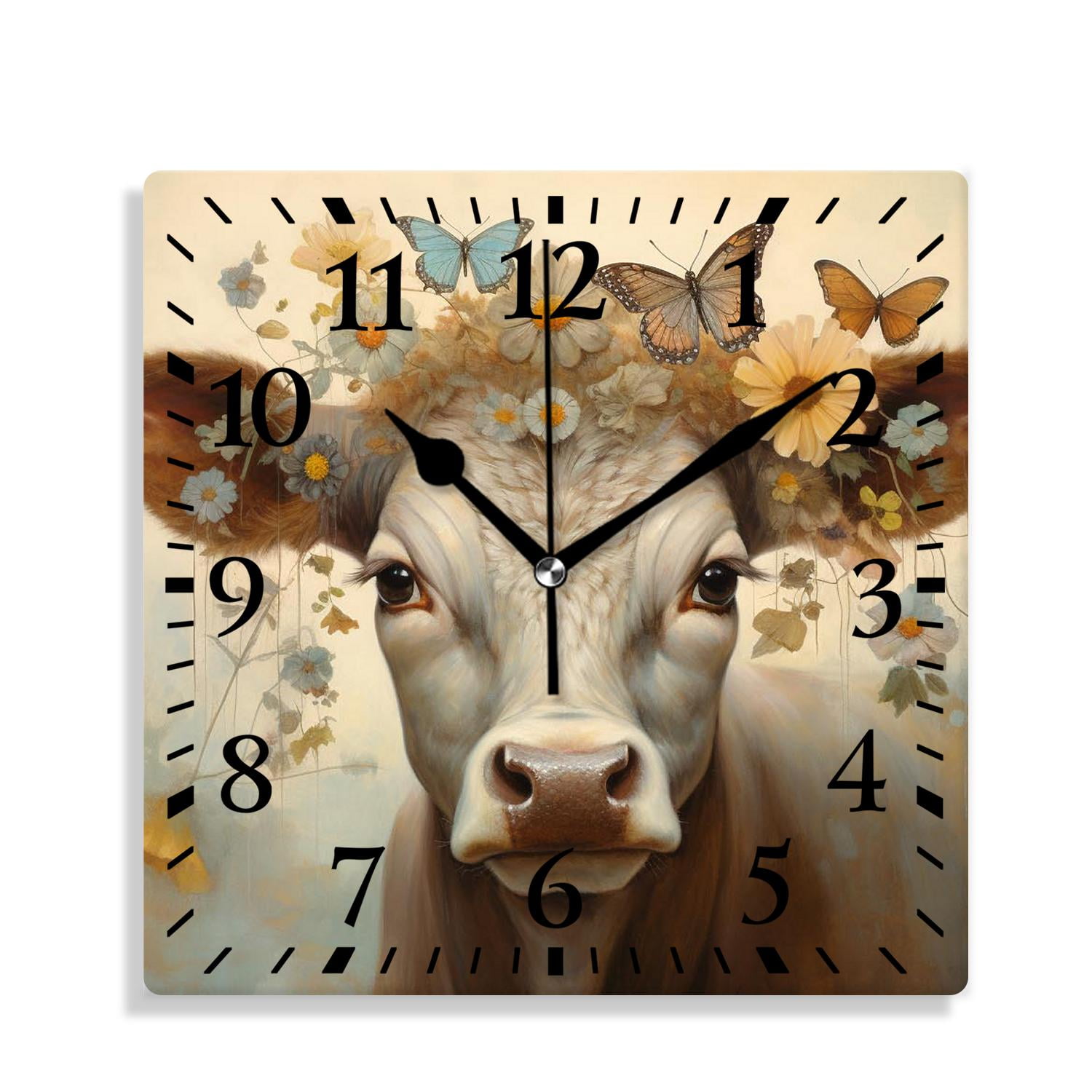 12 Inch Wall Clock Battery Operated Silent Clock Decorative for Office ...