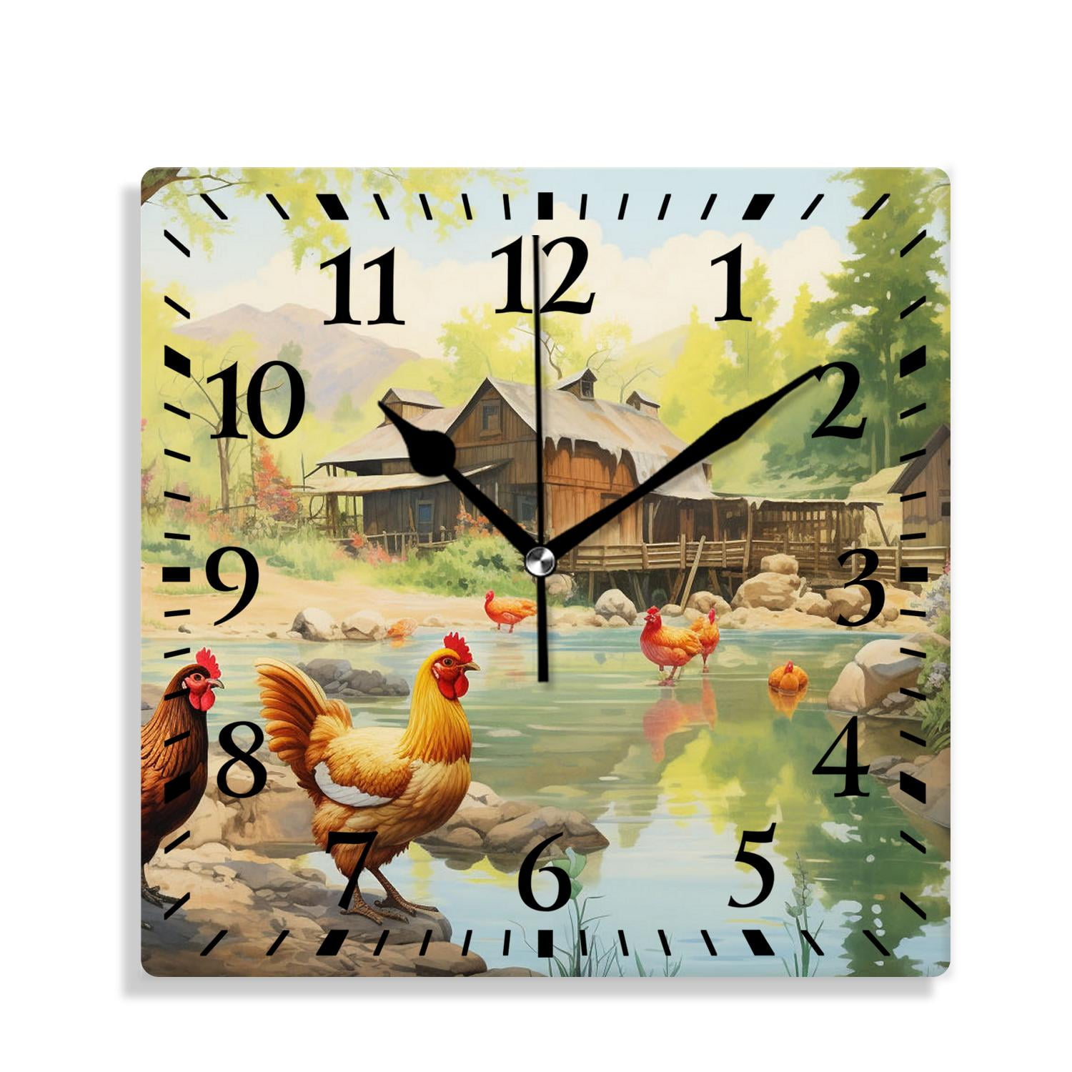 12 Inch Wall Clock Battery Operated Silent Clock Decorative for Office ...