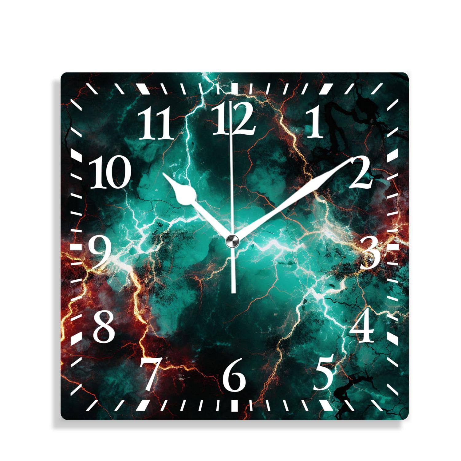 12 Inch Wall Clock Battery Operated Silent Clock Decorative for Office ...
