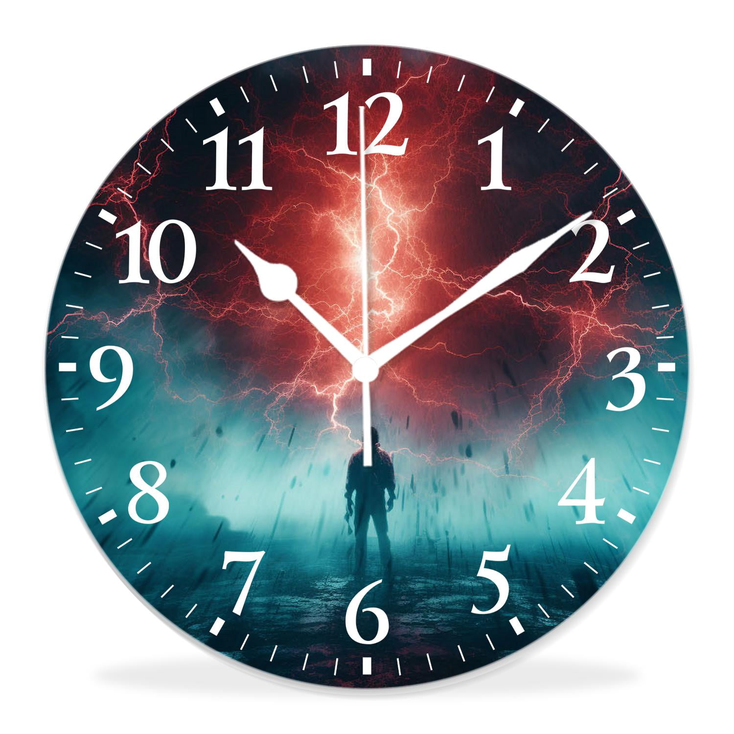 12 Inch Wall Clock Battery Operated Silent Clock Decorative for Office ...