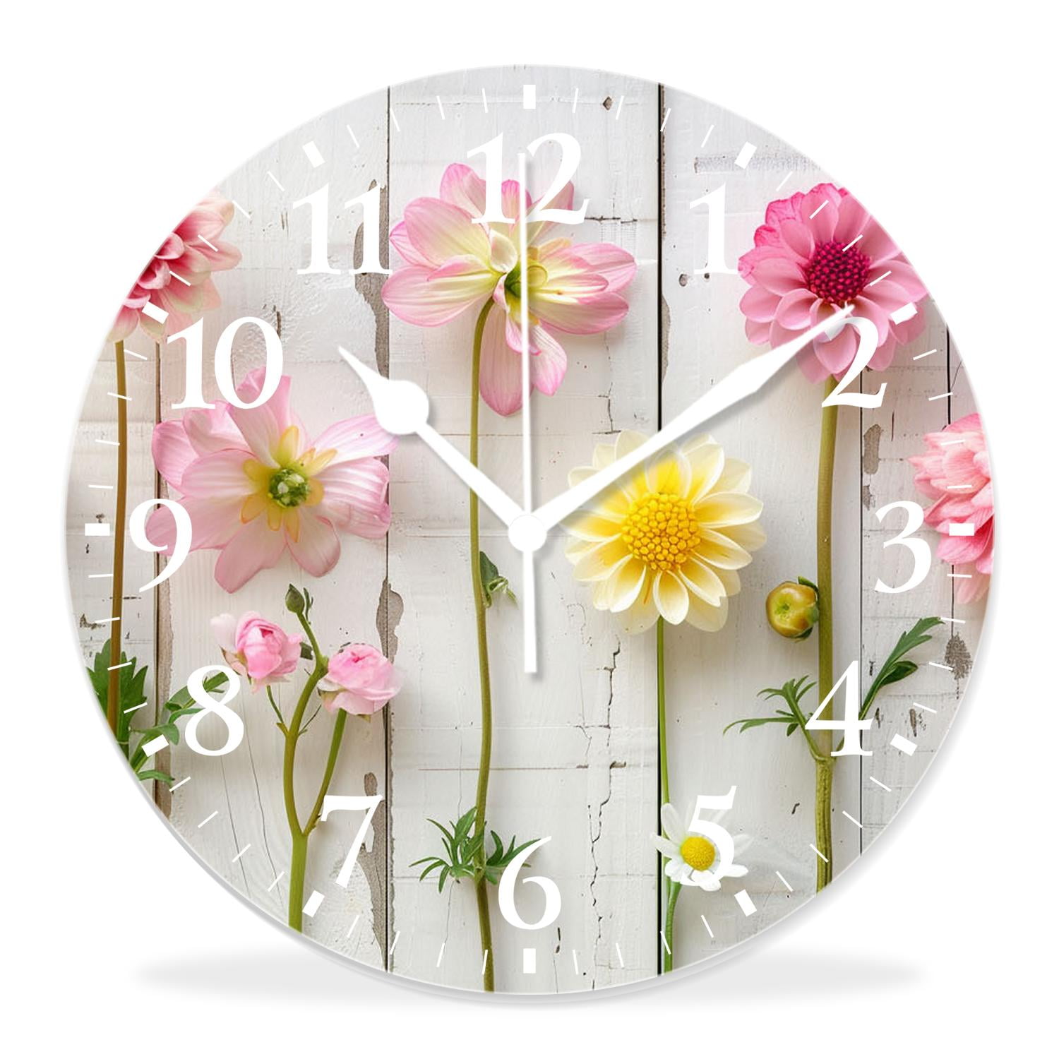 12 Inch Wall Clock Battery Operated Silent Clock Decorative for Office ...