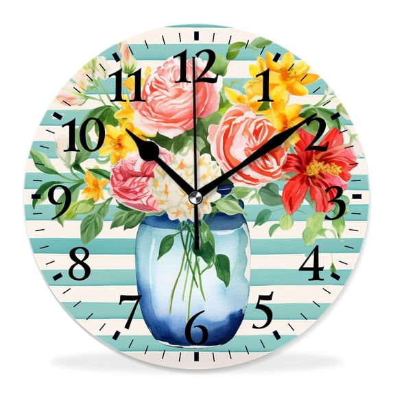 12 Inch Wall Clock Battery Operated Silent Clock Decorative for Office ...