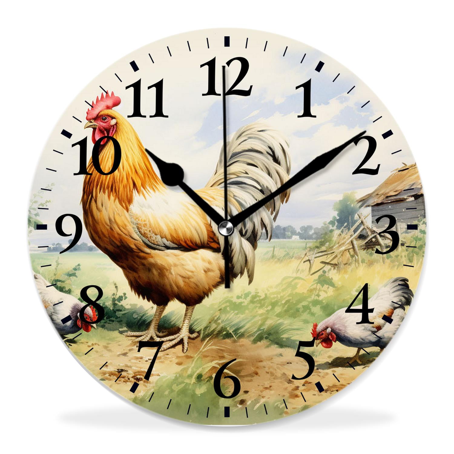 12 Inch Wall Clock Battery Operated Silent Clock Decorative for Office ...
