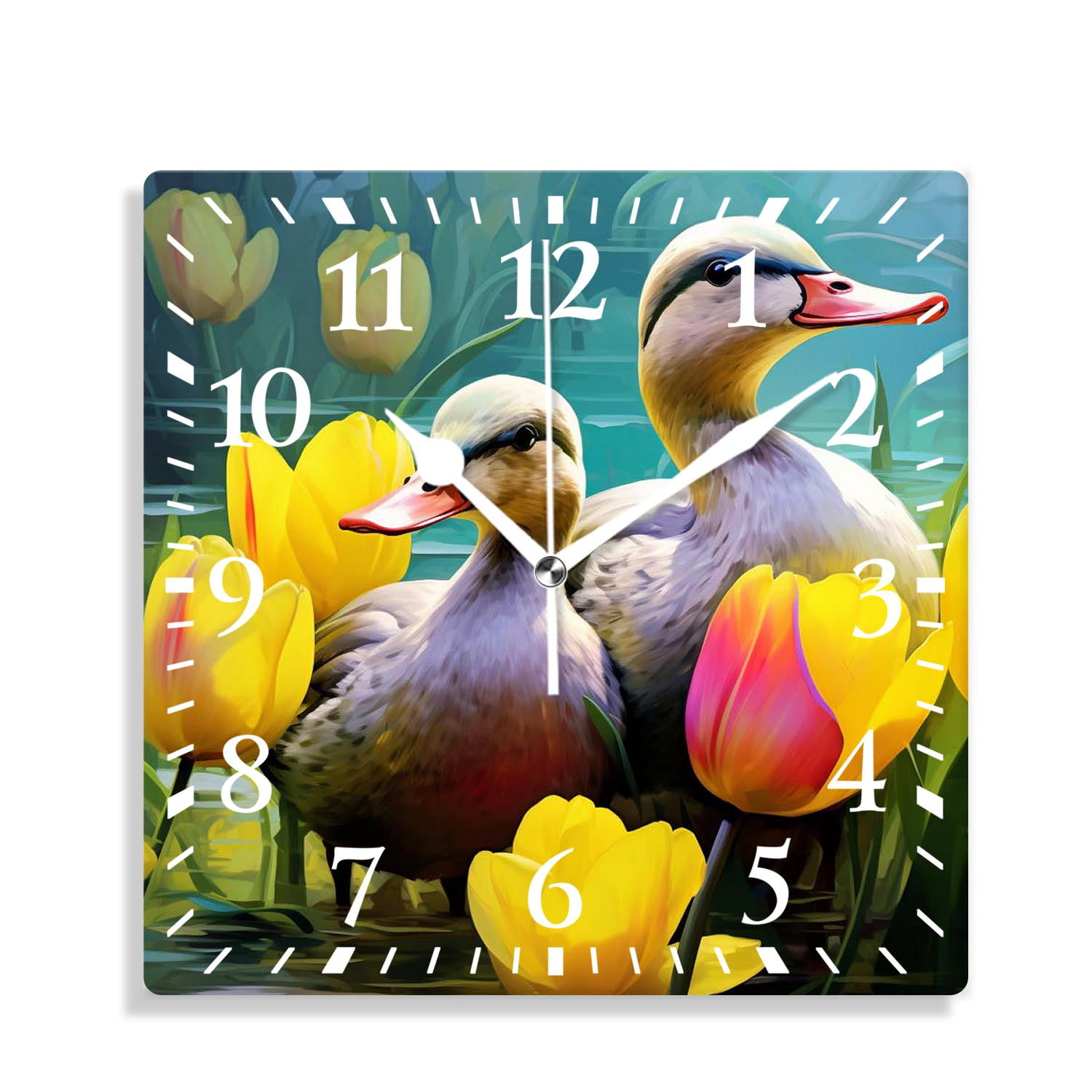 12 Inch Wall Clock Battery Operated Silent Clock Decorative for Office ...