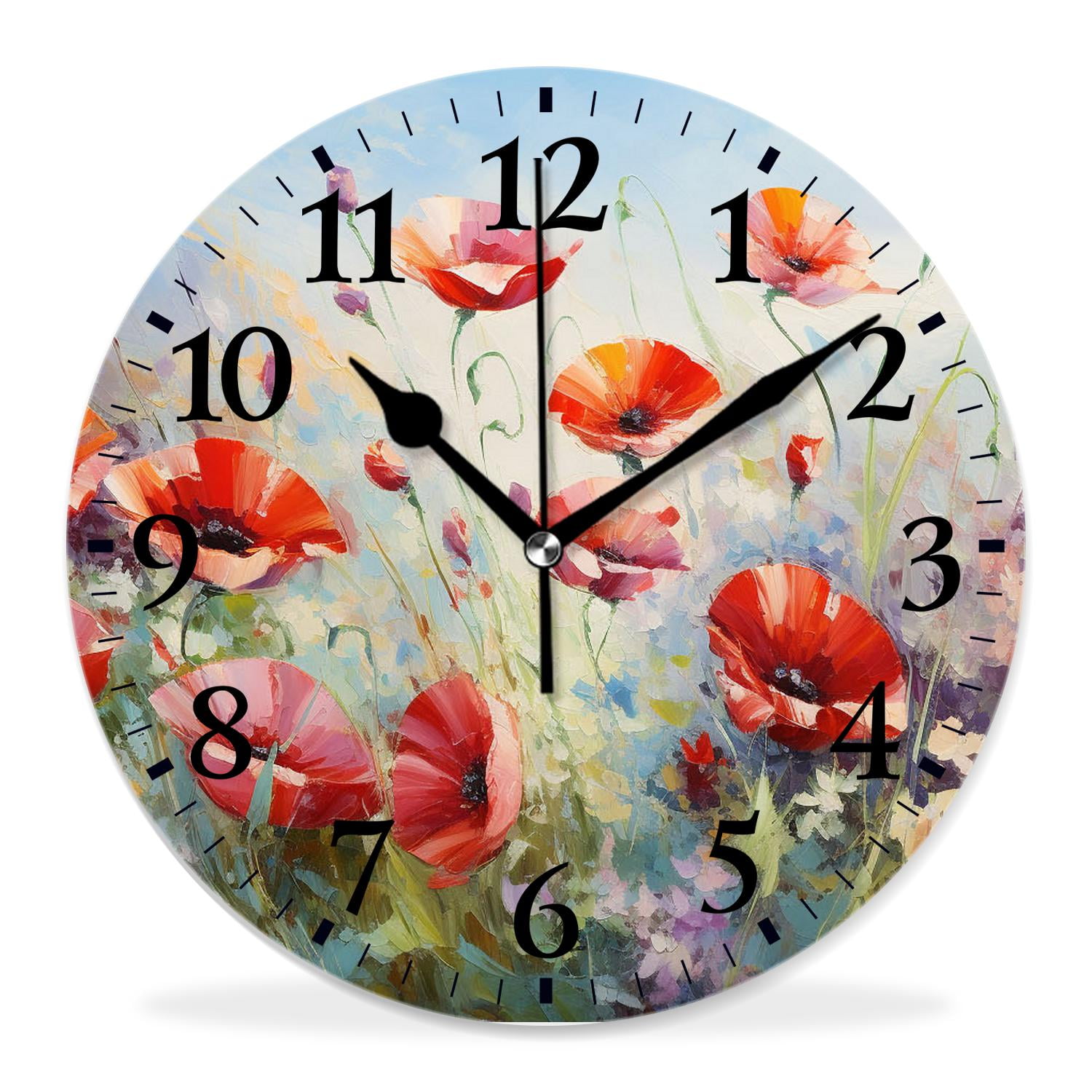 12 Inch Wall Clock Battery Operated Silent Clock Decorative for Office ...
