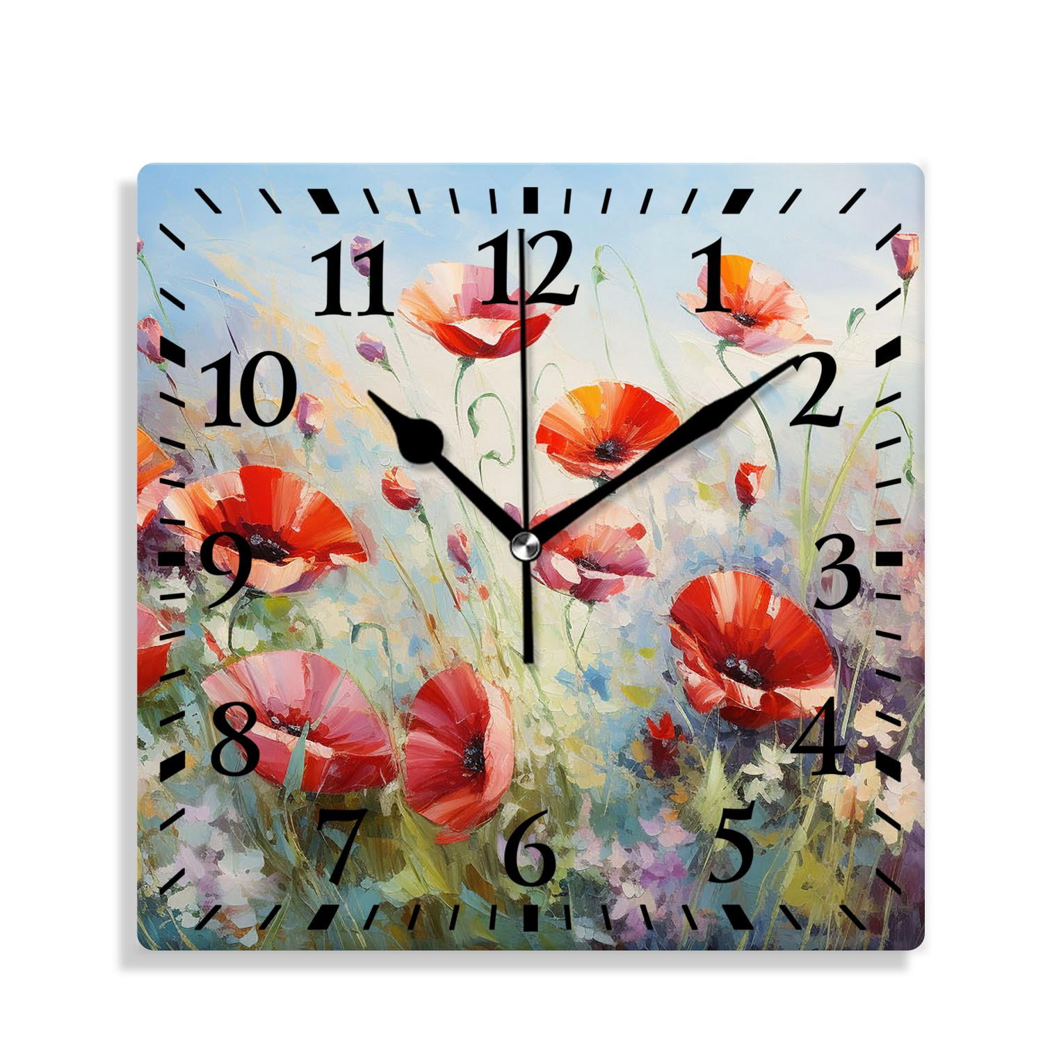 12 Inch Wall Clock Battery Operated Silent Clock Decorative for Office ...
