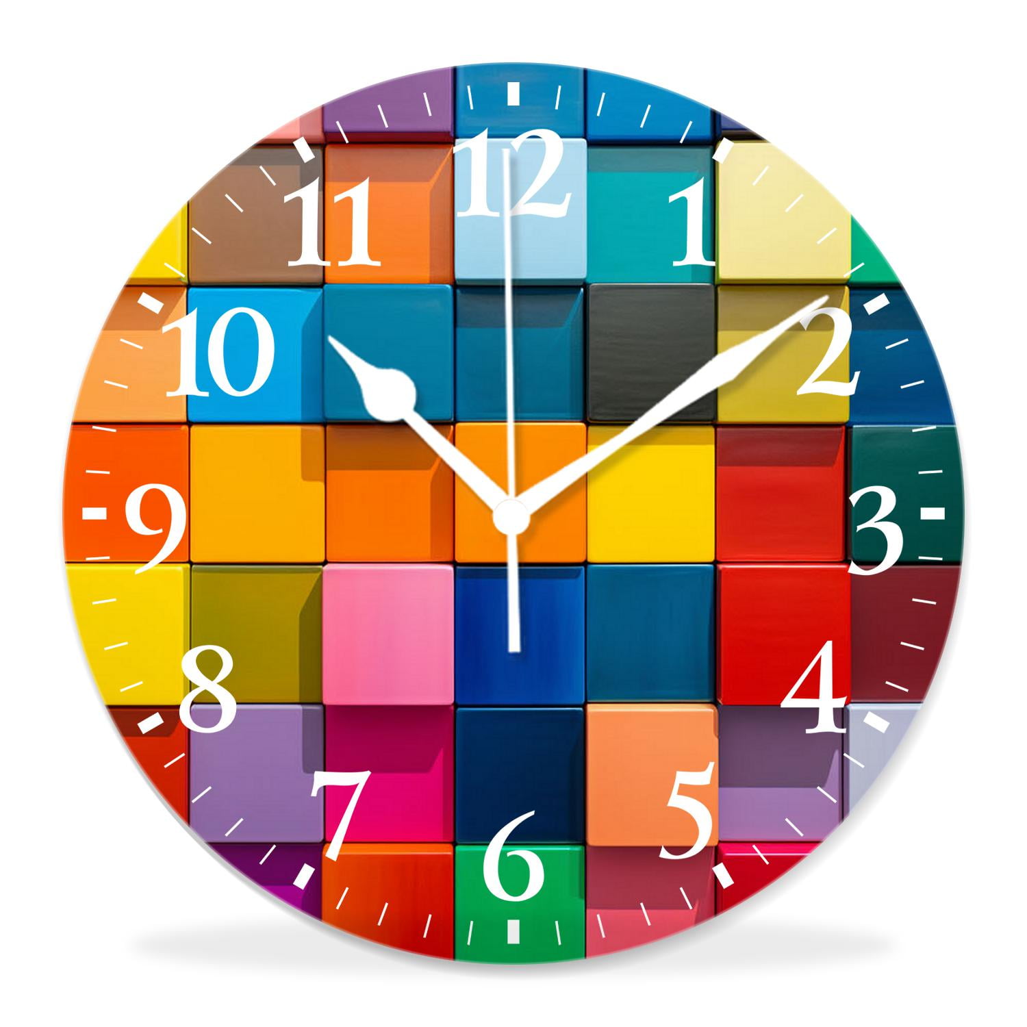 12 Inch Wall Clock Battery Operated Silent Clock Decorative for Office ...