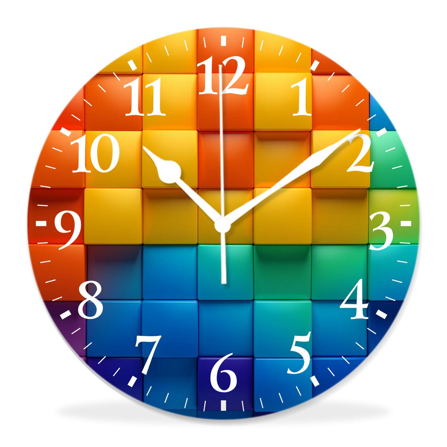 12 Inch Wall Clock Battery Operated Silent Clock Decorative for Office ...