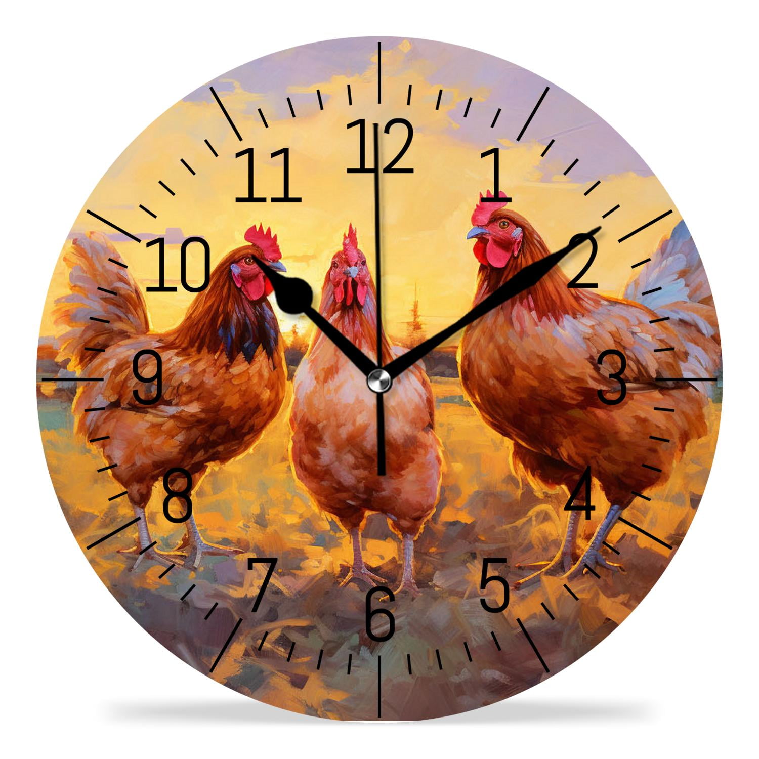 12 Inch Wall Clock Battery Operated Silent Clock Decorative for Office ...