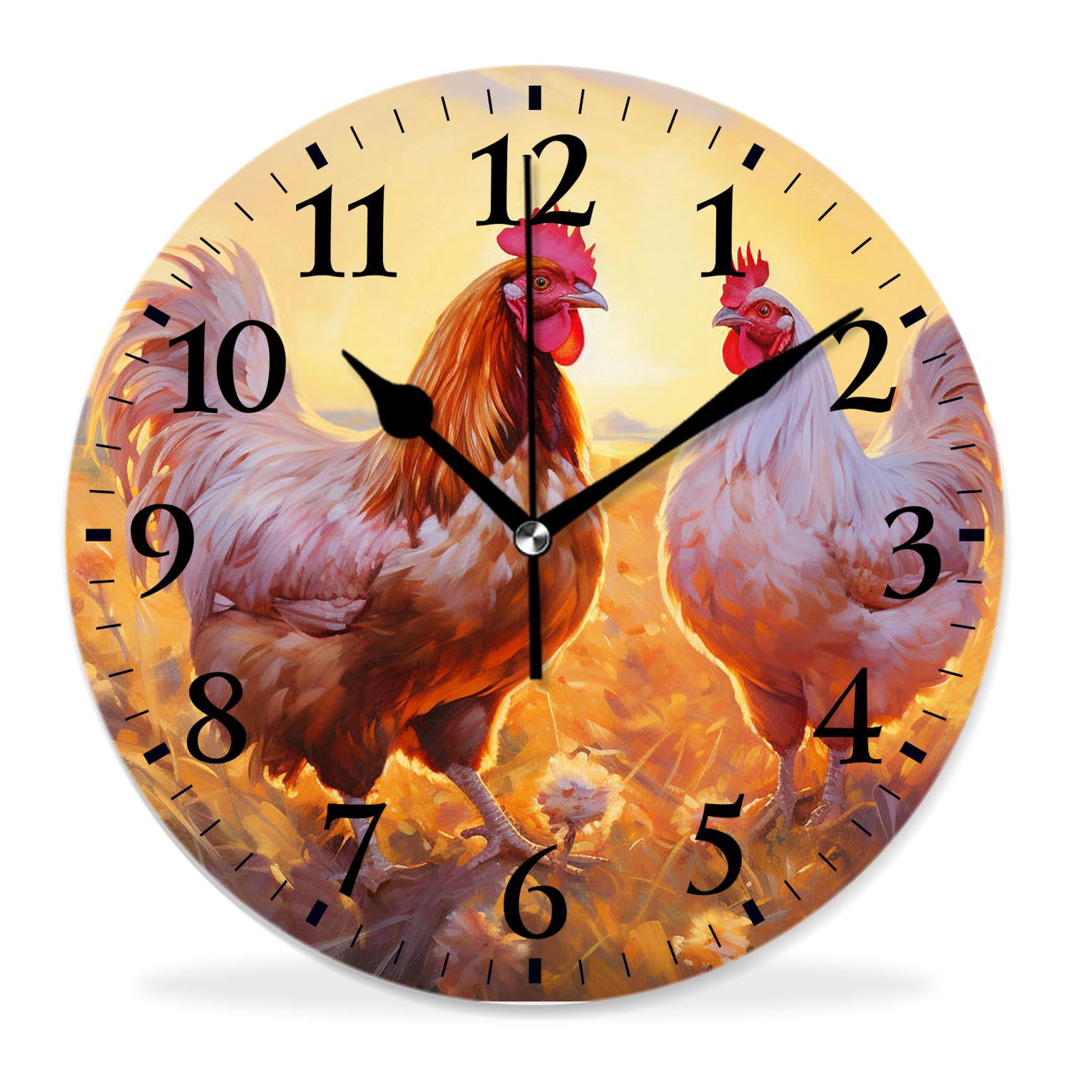 12 Inch Wall Clock Battery Operated Silent Clock Decorative for Office ...