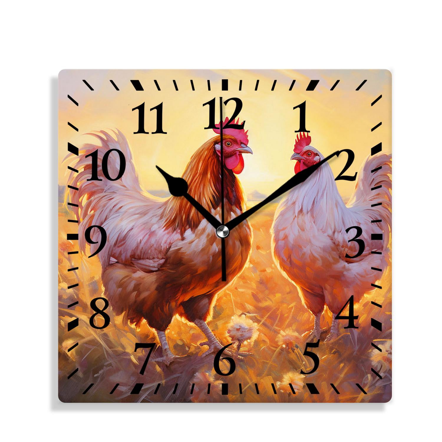 12 Inch Wall Clock Battery Operated Silent Clock Decorative for Office ...