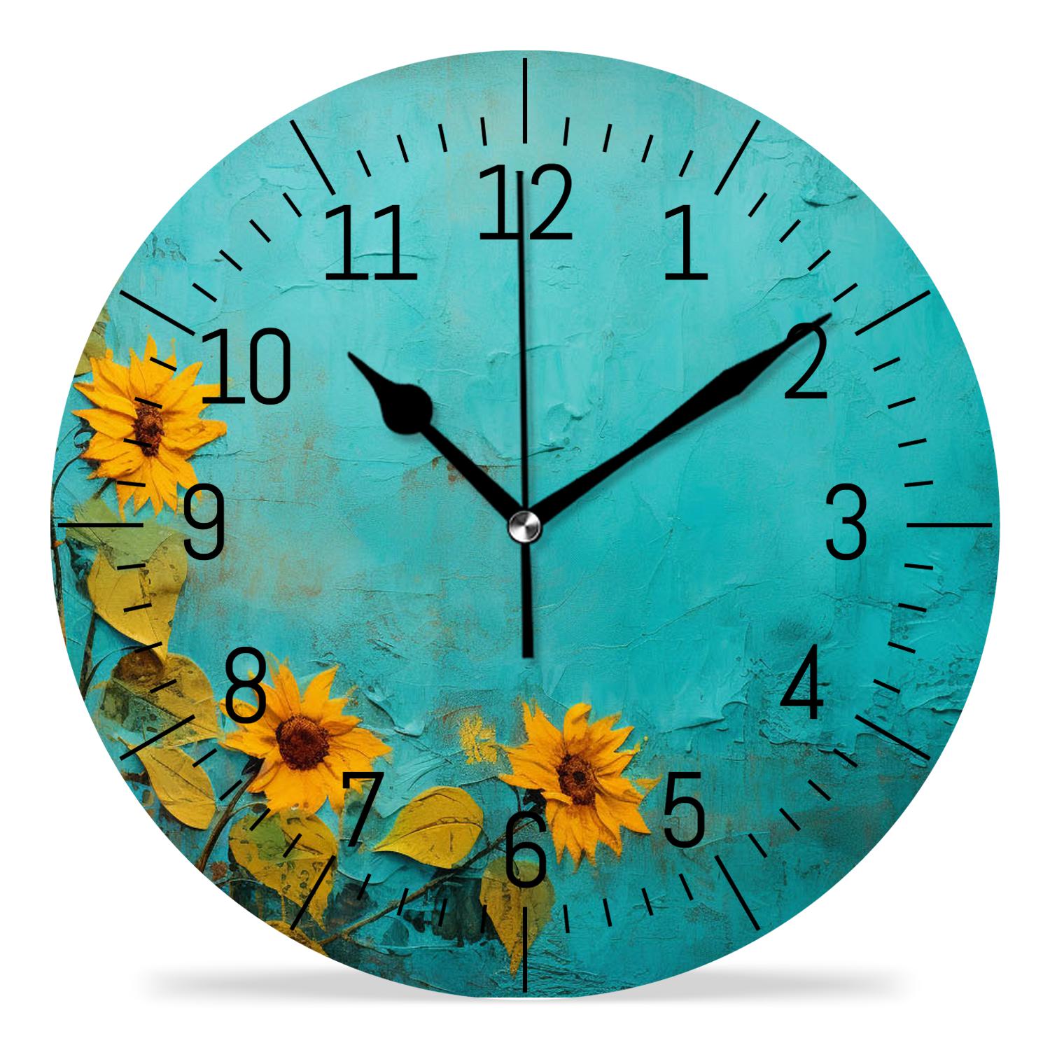 12 Inch Wall Clock Battery Operated Silent Clock Decorative for Office ...