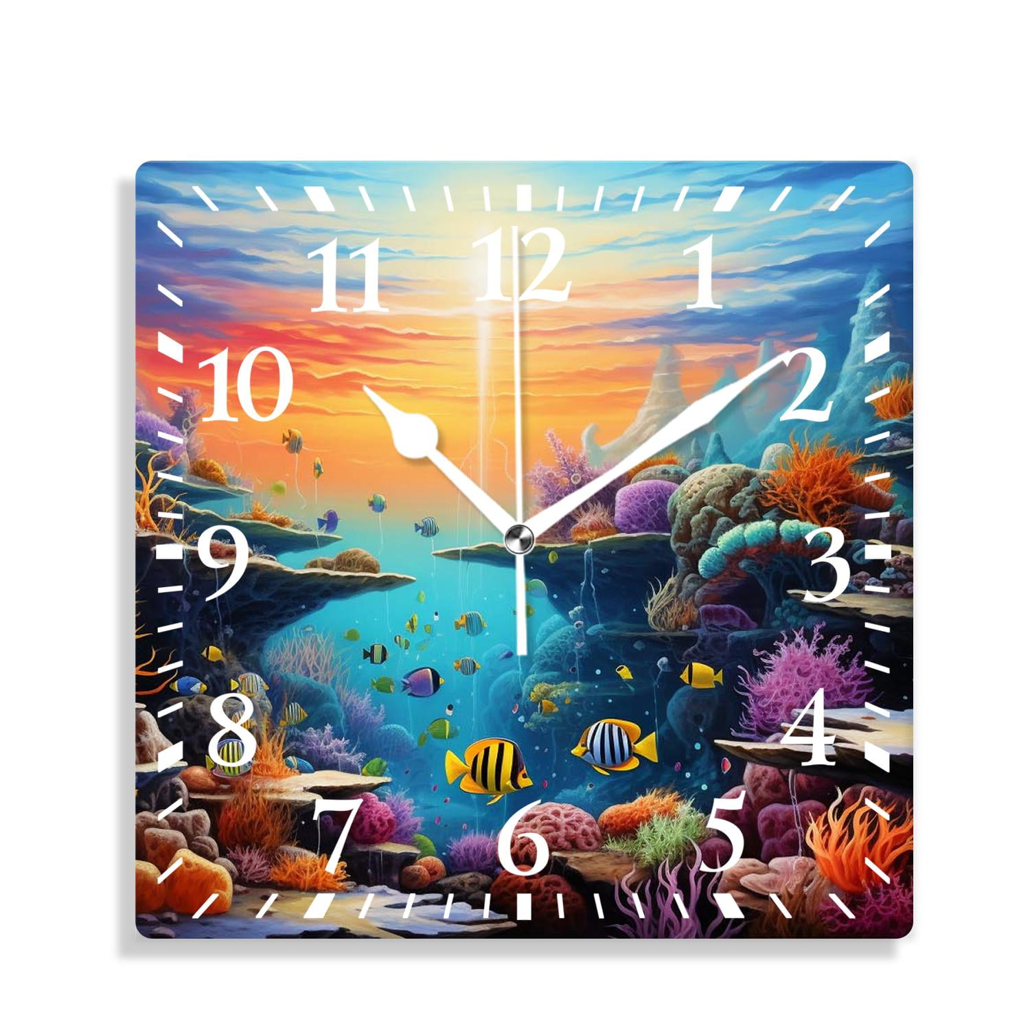 12 Inch Wall Clock Battery Operated Silent Clock Decorative for Office ...