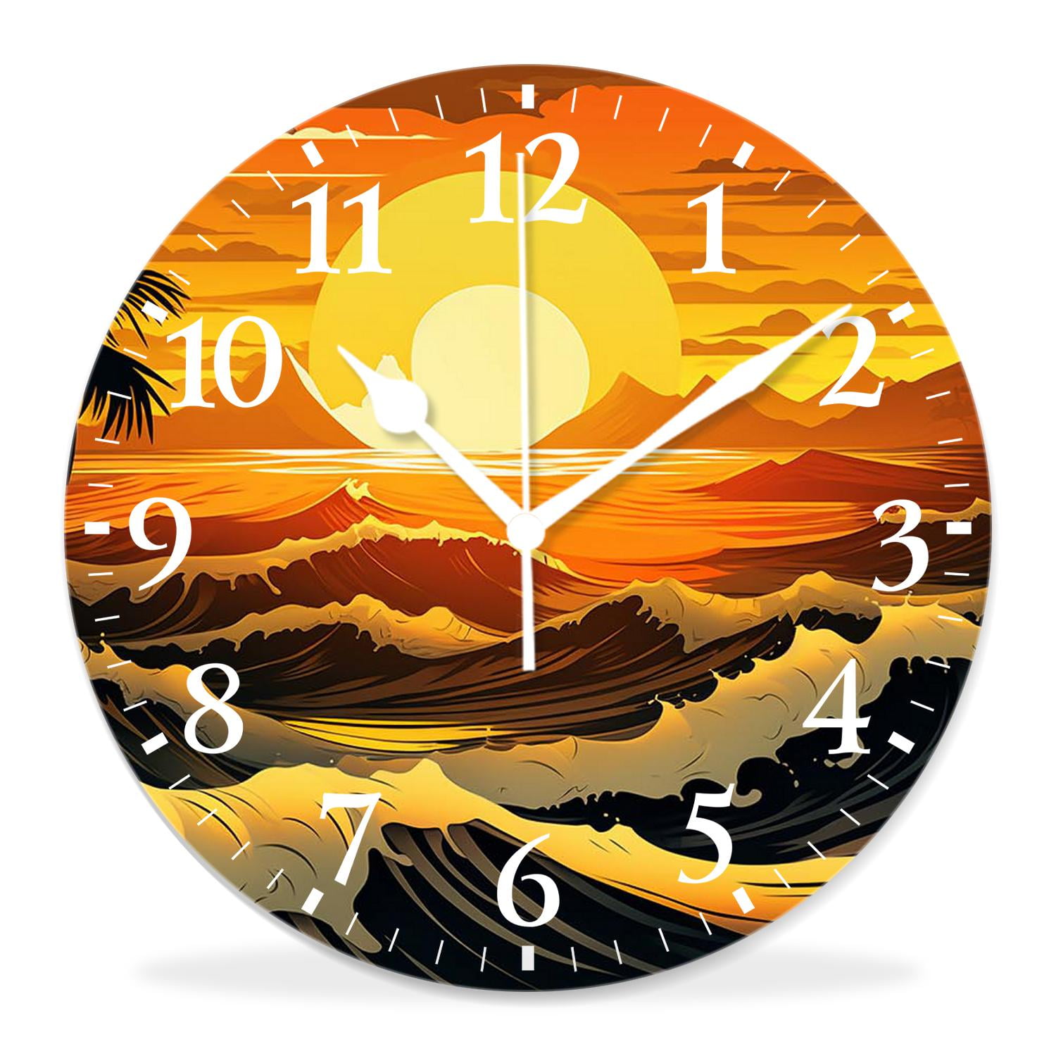 12 Inch Wall Clock Battery Operated Silent Clock Decorative for Office ...