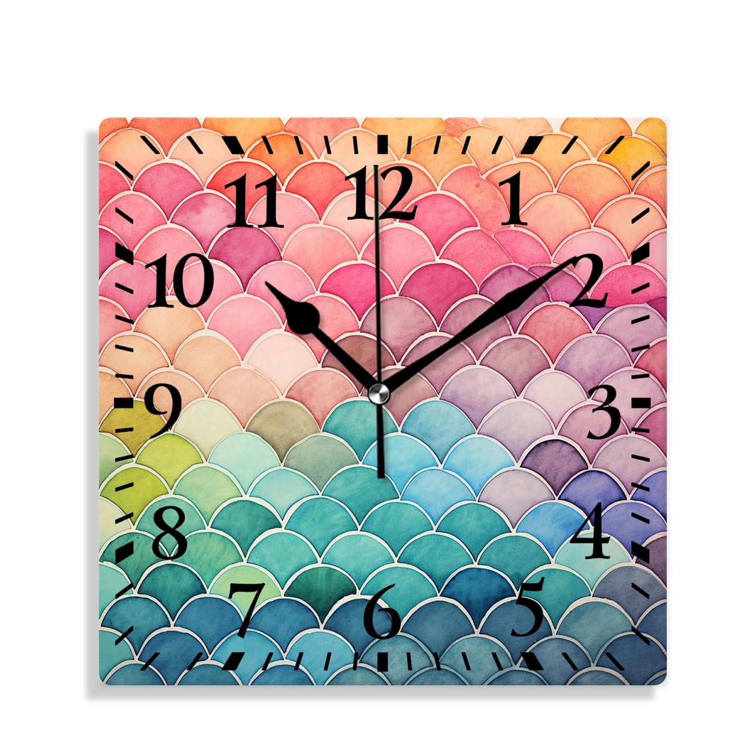 12 Inch Wall Clock Battery Operated Silent Clock Decorative for Office ...