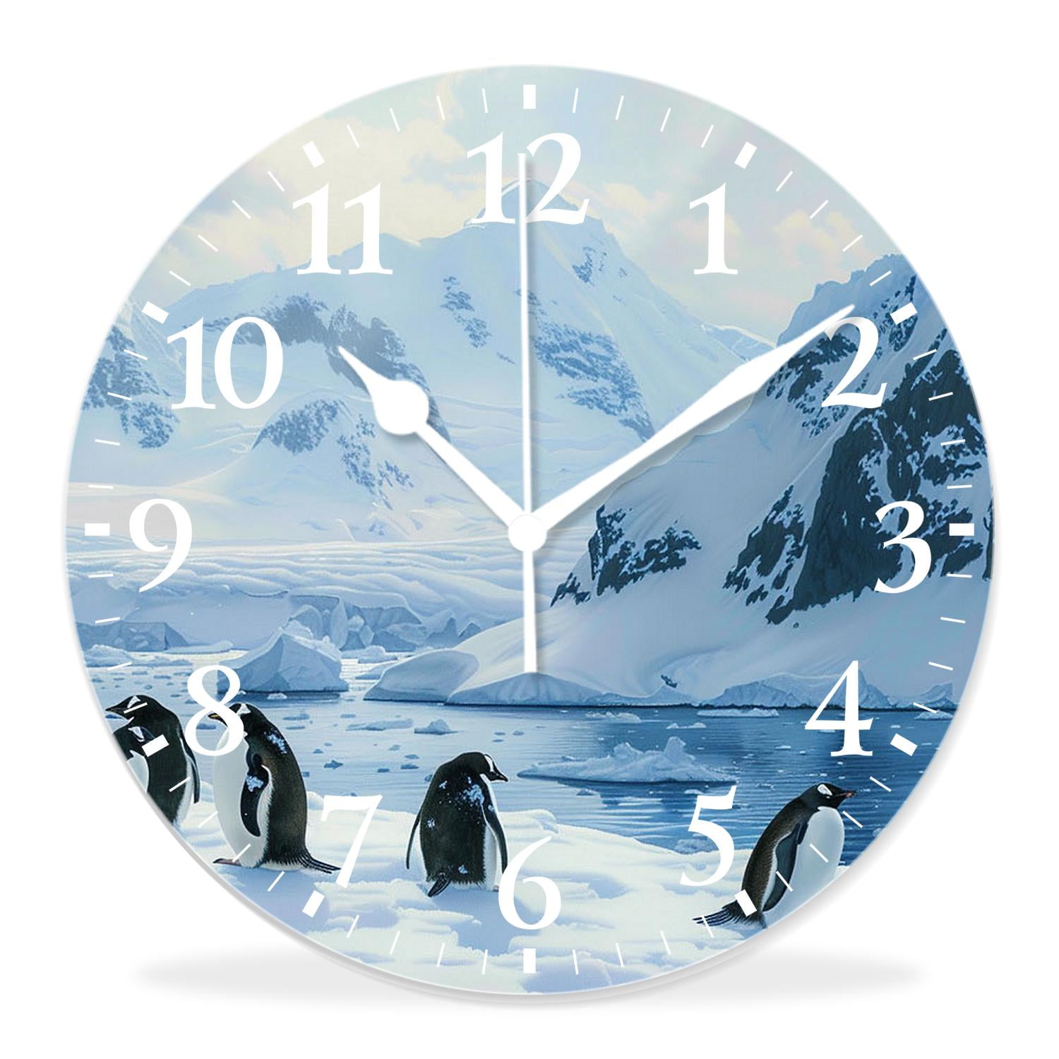 12 Inch Wall Clock Battery Operated Silent Clock Decorative for Office ...