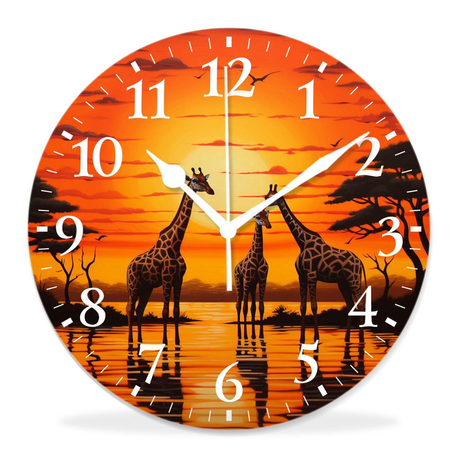 12 Inch Wall Clock Battery Operated Silent Clock Decorative for Office ...