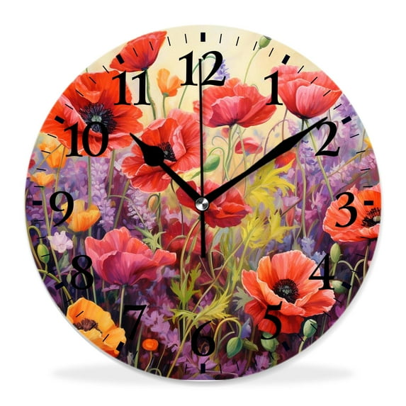 12 Inch Wall Clock Battery Operated Silent Clock Decorative for Office ...