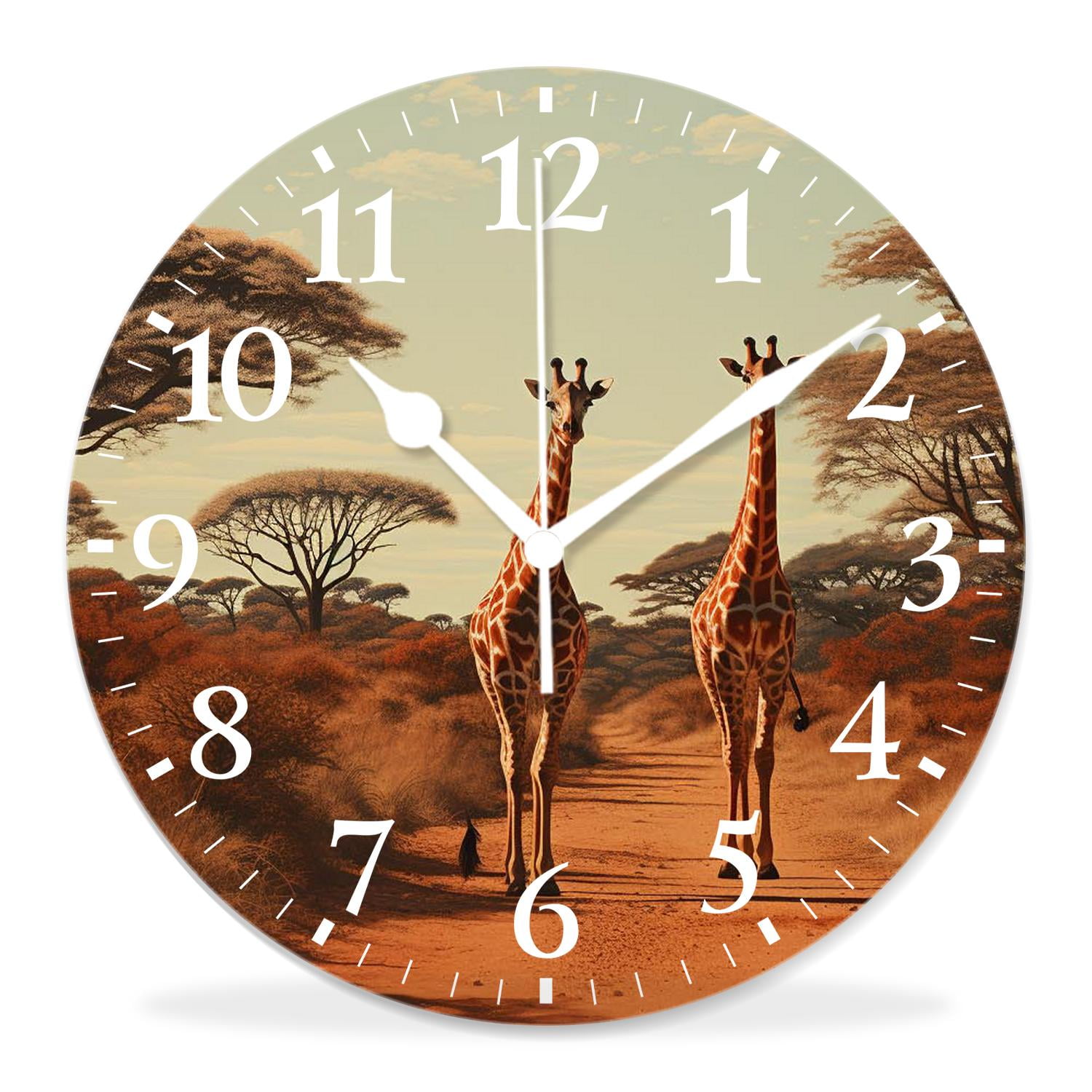 12 Inch Wall Clock Battery Operated Silent Clock Decorative for Office ...