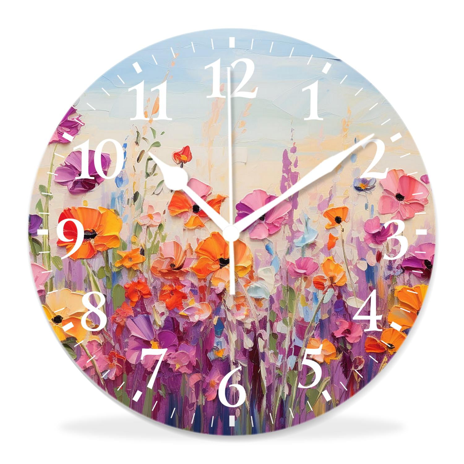 12 Inch Wall Clock Battery Operated Silent Clock Decorative for Office ...