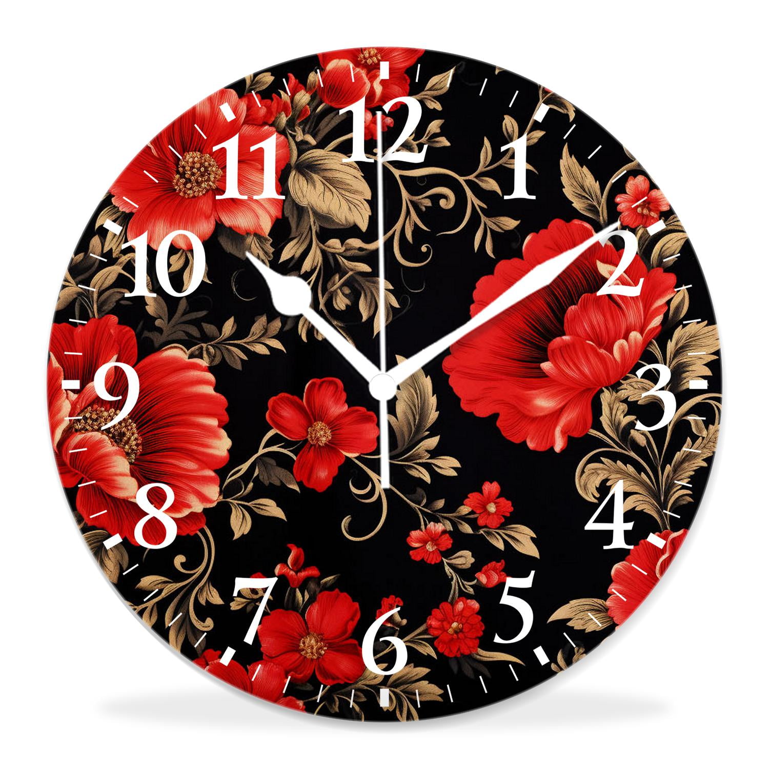 12 Inch Wall Clock Battery Operated Silent Clock Decorative for Office ...