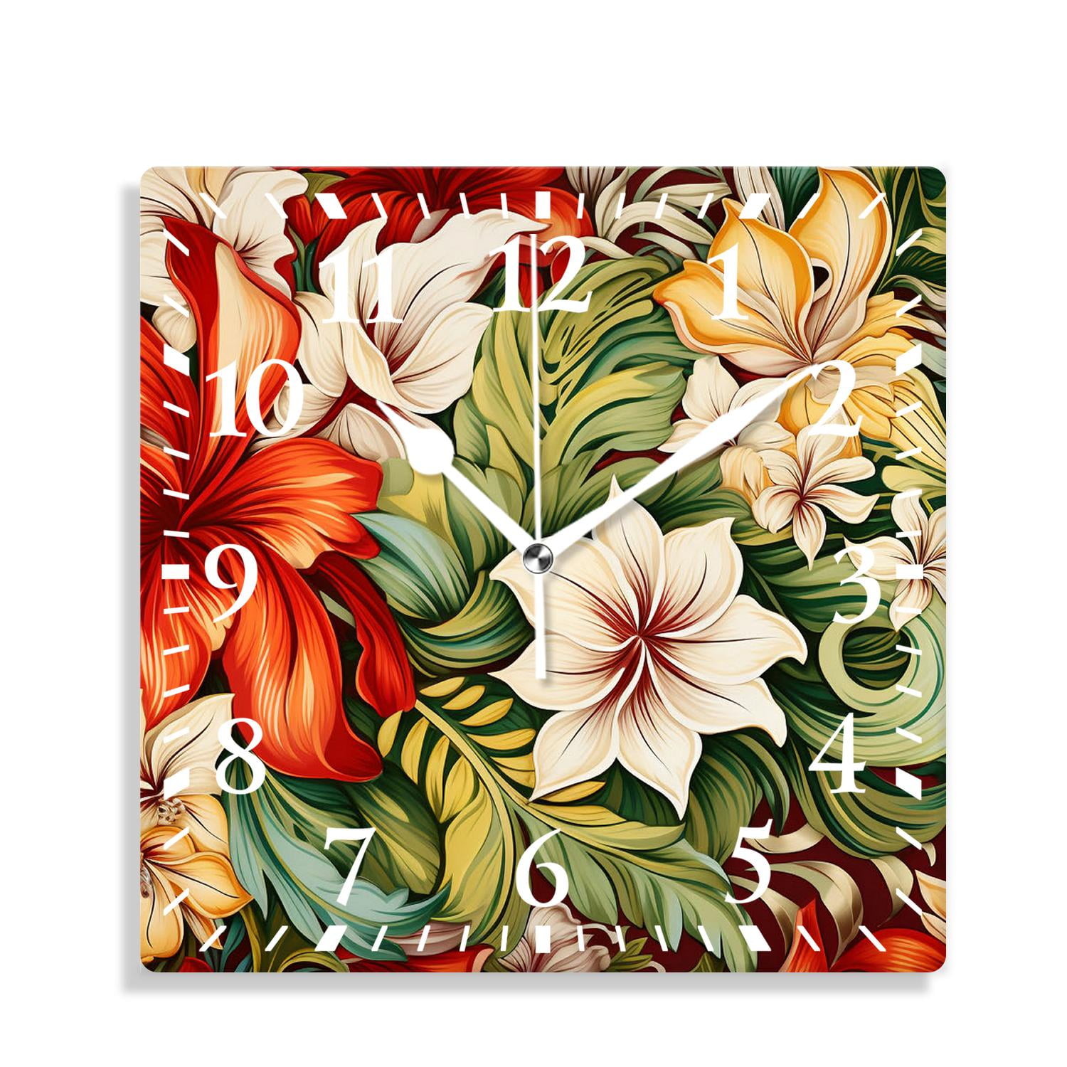 12 Inch Wall Clock Battery Operated Silent Clock Decorative for Office ...