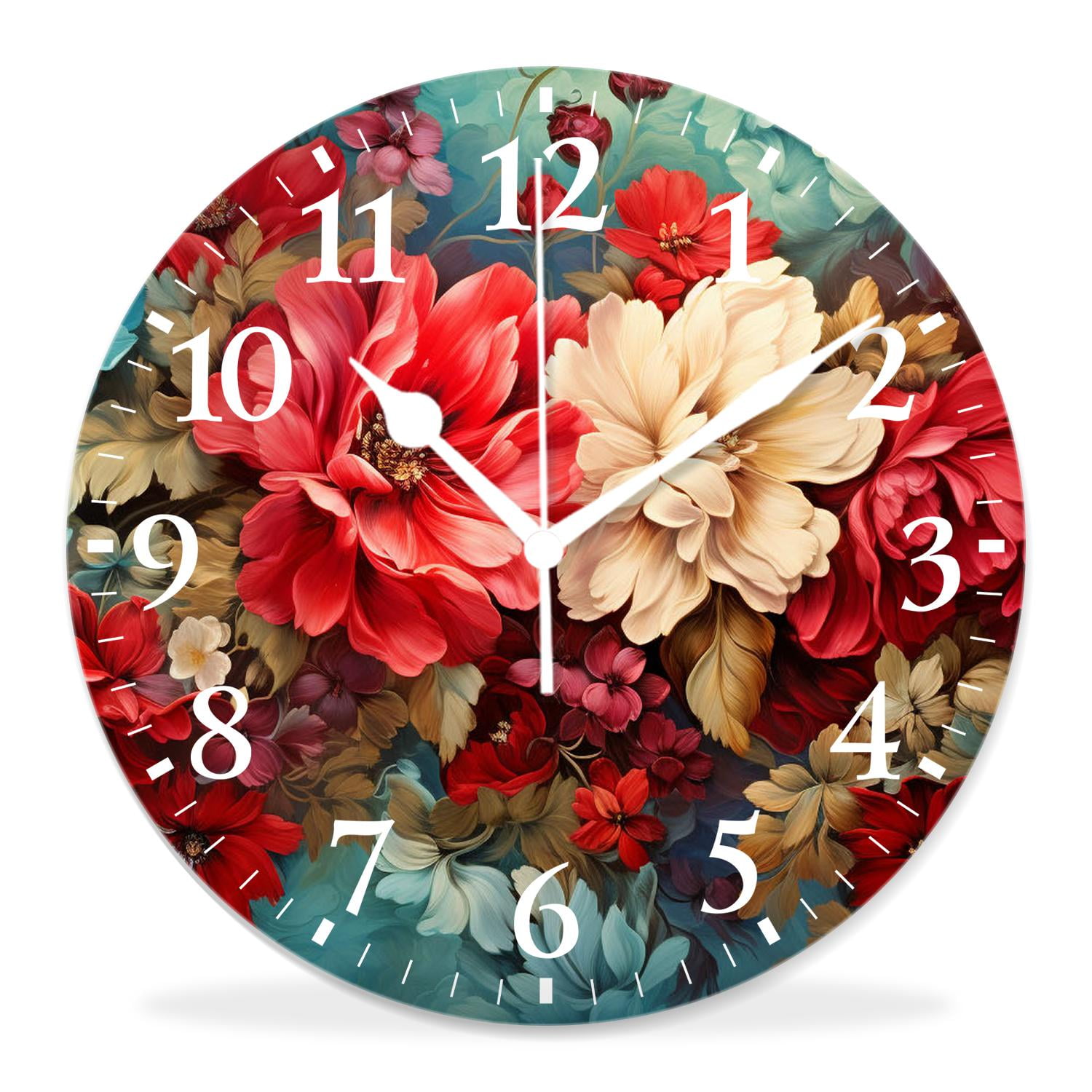 12 Inch Wall Clock Battery Operated Silent Clock Decorative for Office, Kitchen, Outdoor, Living ...