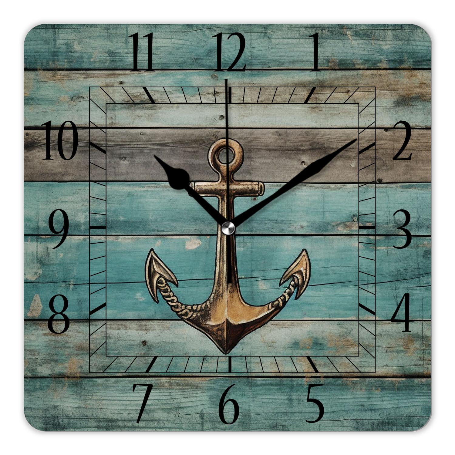 12 Inch Wall Clock Battery Operated Square Clock Decorative for Office ...