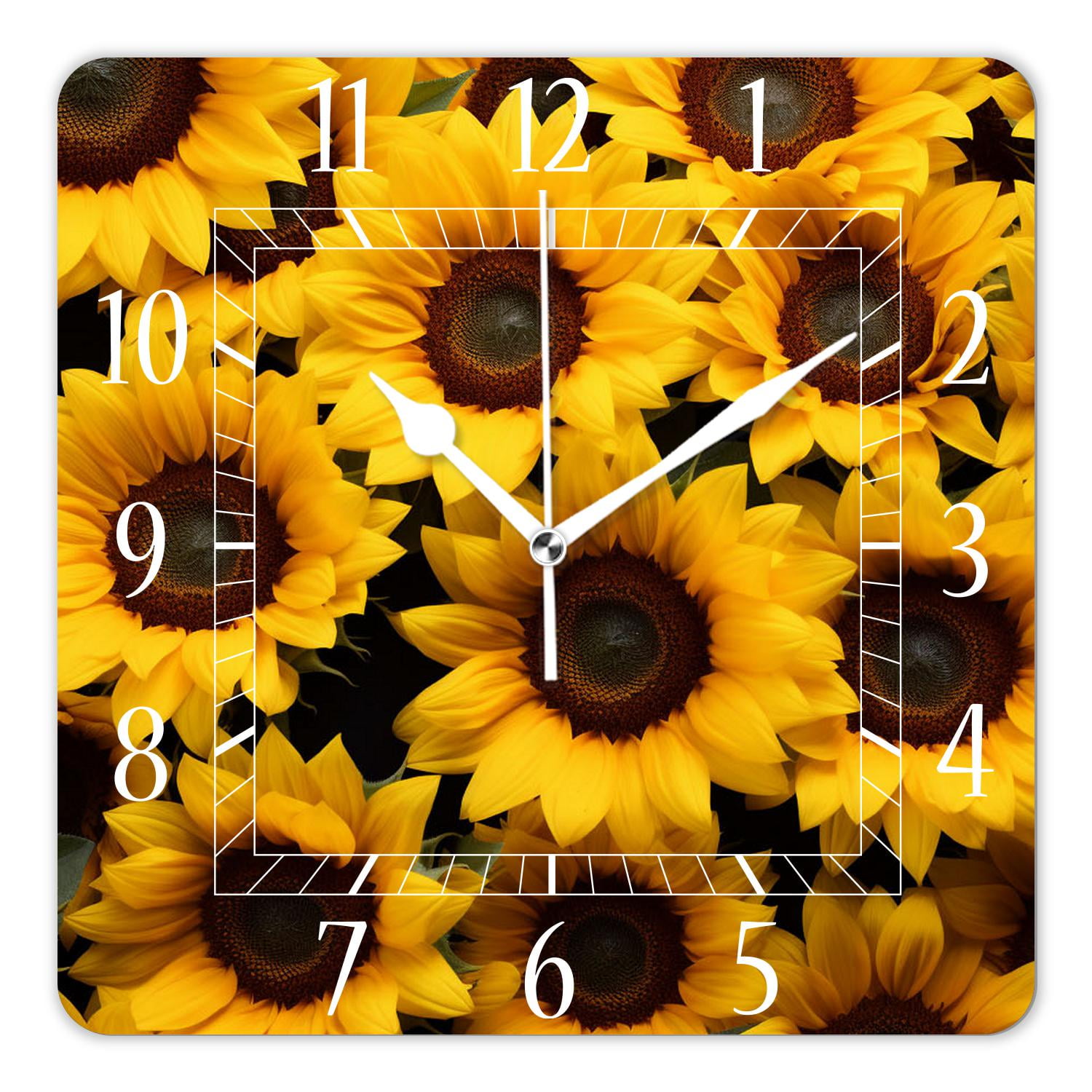 12 Inch Wall Clock Battery Operated Square Clock Decorative for Office ...