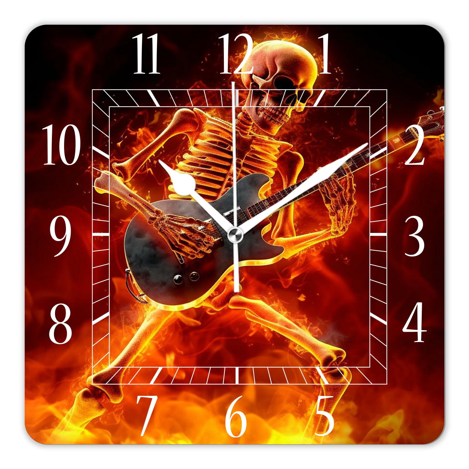 12 Inch Wall Clock Battery Operated Square Clock Decorative for Office ...