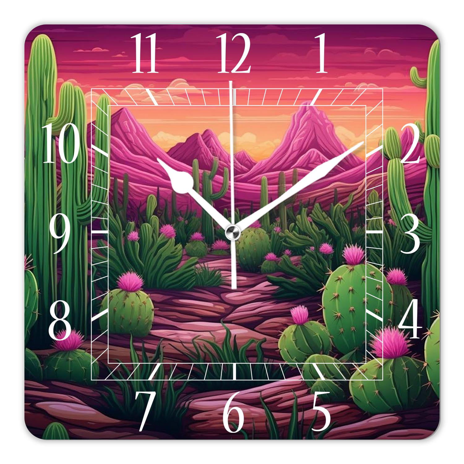 12 Inch Wall Clock Battery Operated Square Clock Decorative for Office ...
