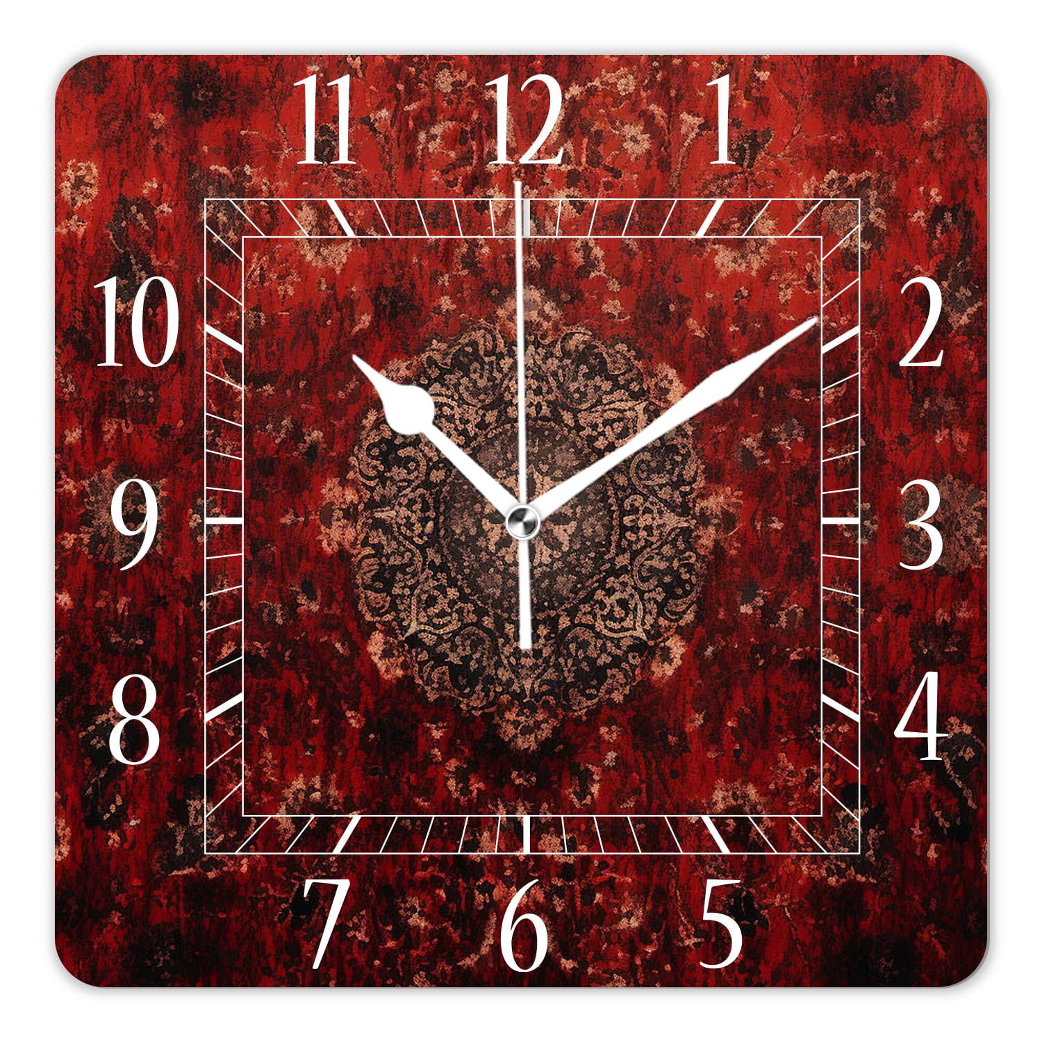 12 Inch Wall Clock Battery Operated Square Clock Decorative for Office ...