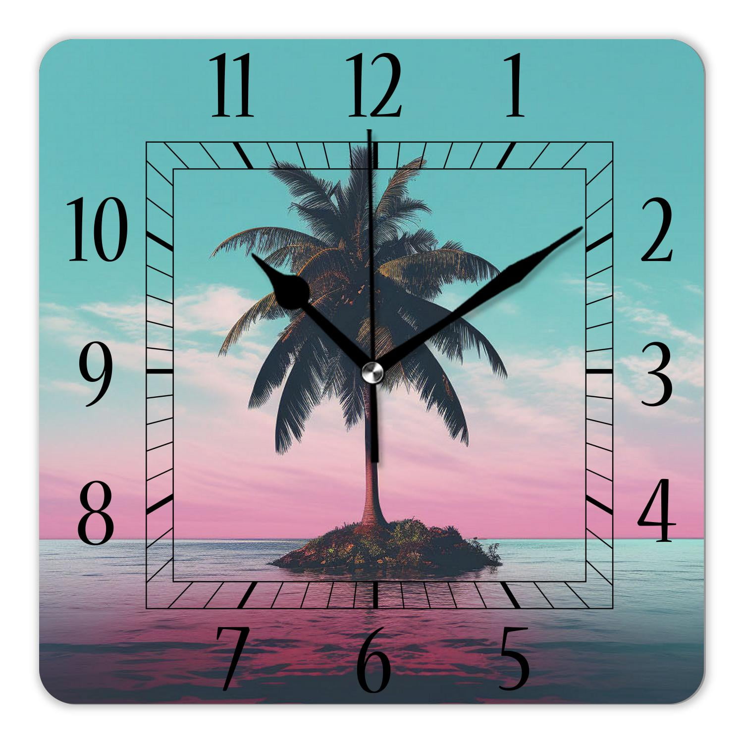 12 Inch Wall Clock Battery Operated Square Clock Decorative for Office ...