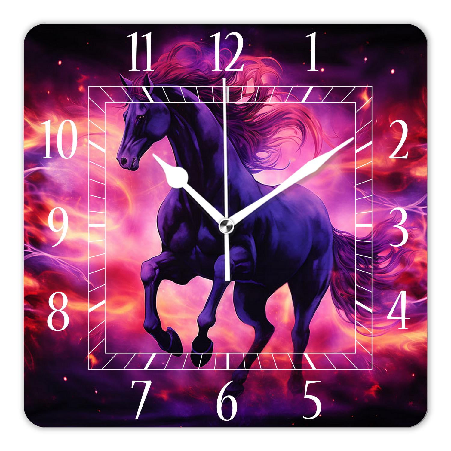 12 Inch Wall Clock Battery Operated Square Clock Decorative for Office ...