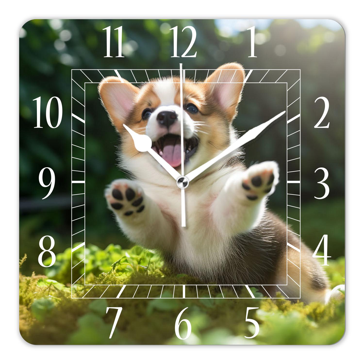 12 Inch Wall Clock Battery Operated Square Clock Decorative for Office, Kitchen, Outdoor, Living ...
