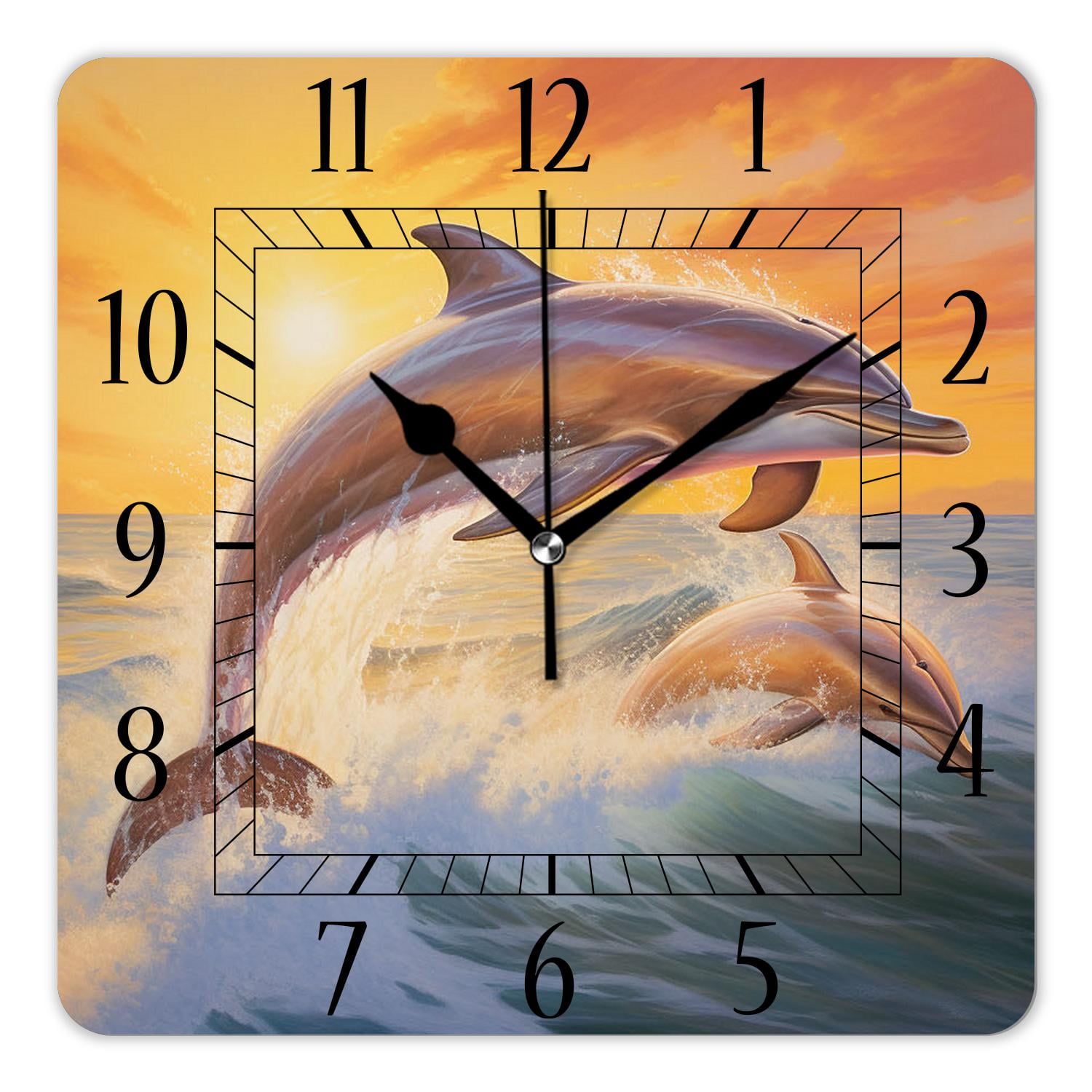12 Inch Wall Clock Battery Operated Square Clock Decorative for Office ...