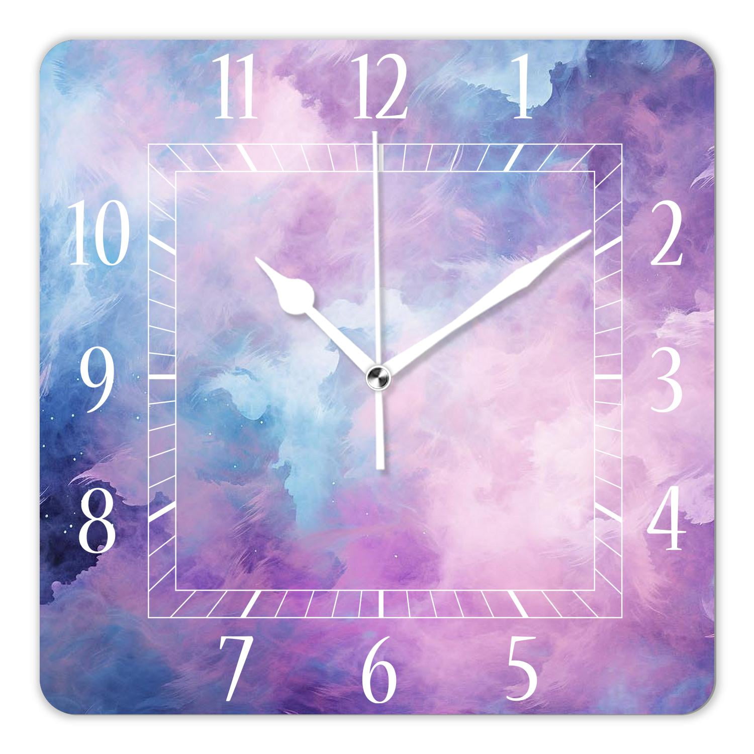 12 Inch Wall Clock Battery Operated Square Clock Decorative for Office ...