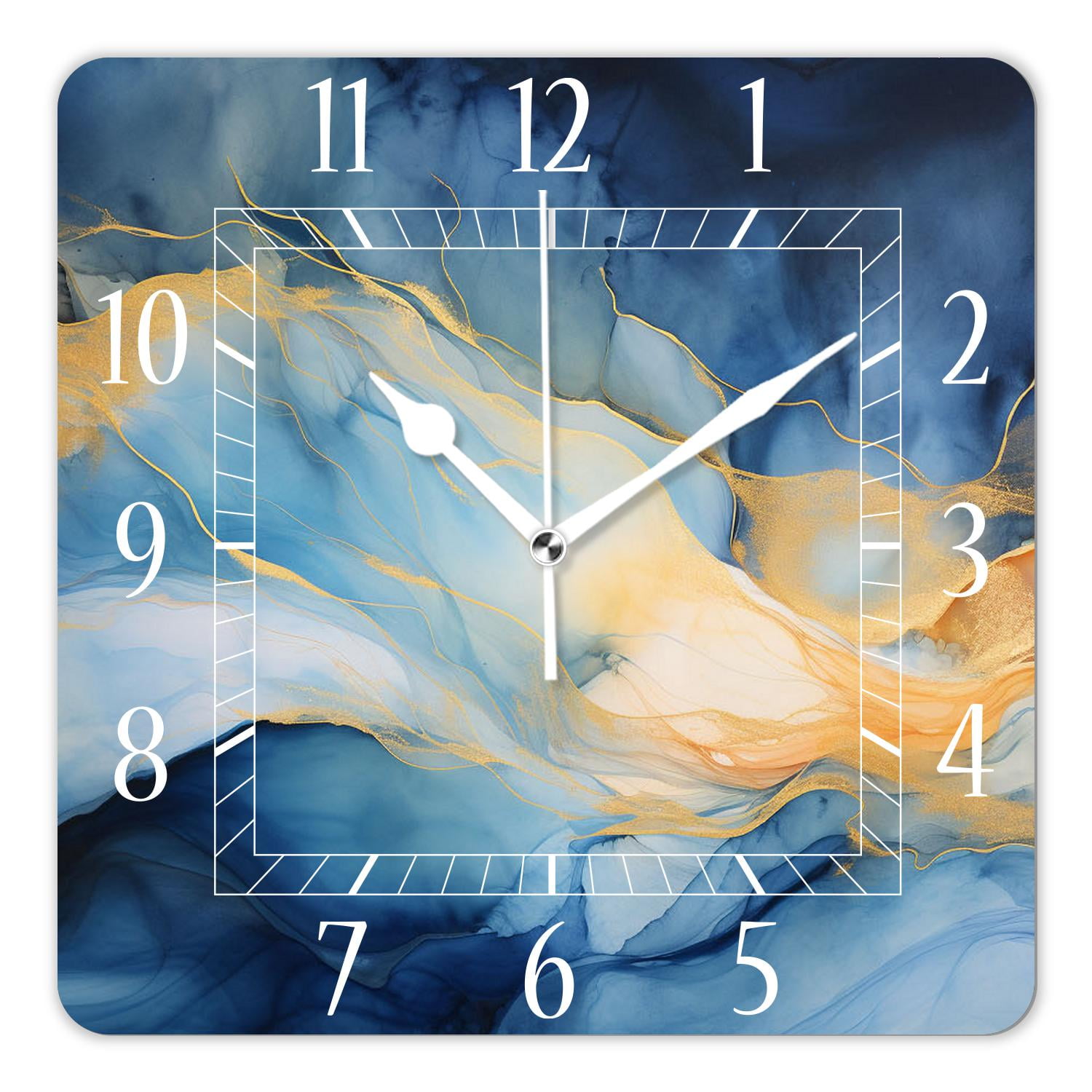 12 Inch Wall Clock Battery Operated Square Clock Decorative for Office ...