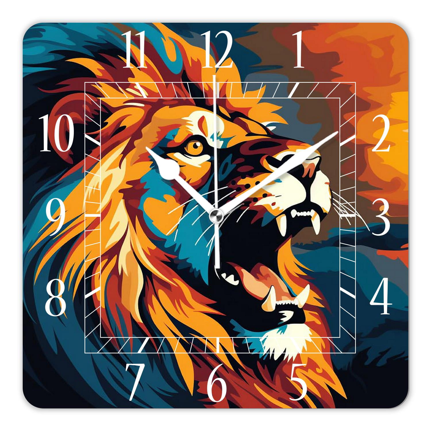 12 Inch Wall Clock Battery Operated Square Clock Decorative for Office ...