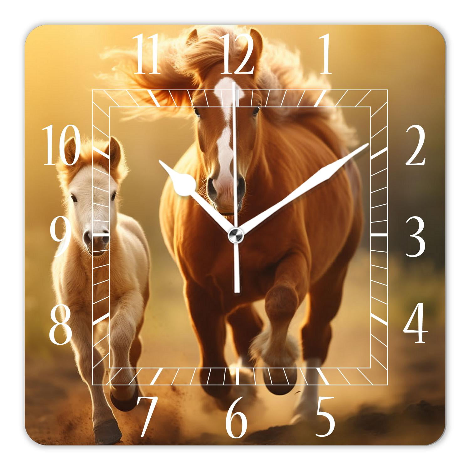 12 Inch Wall Clock Battery Operated Square Clock Decorative for Office ...