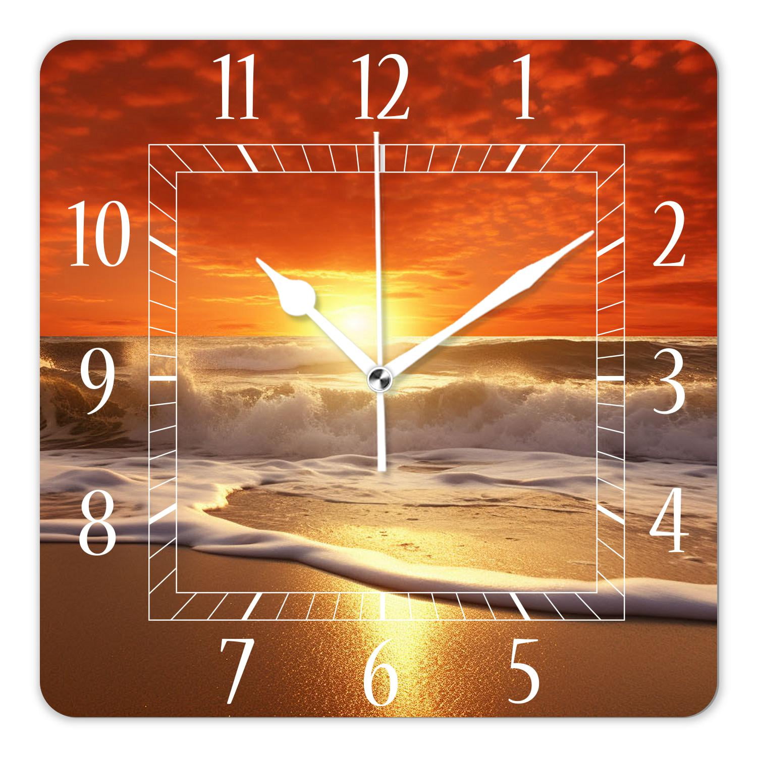 12 Inch Wall Clock Battery Operated Square Clock Decorative for Office ...