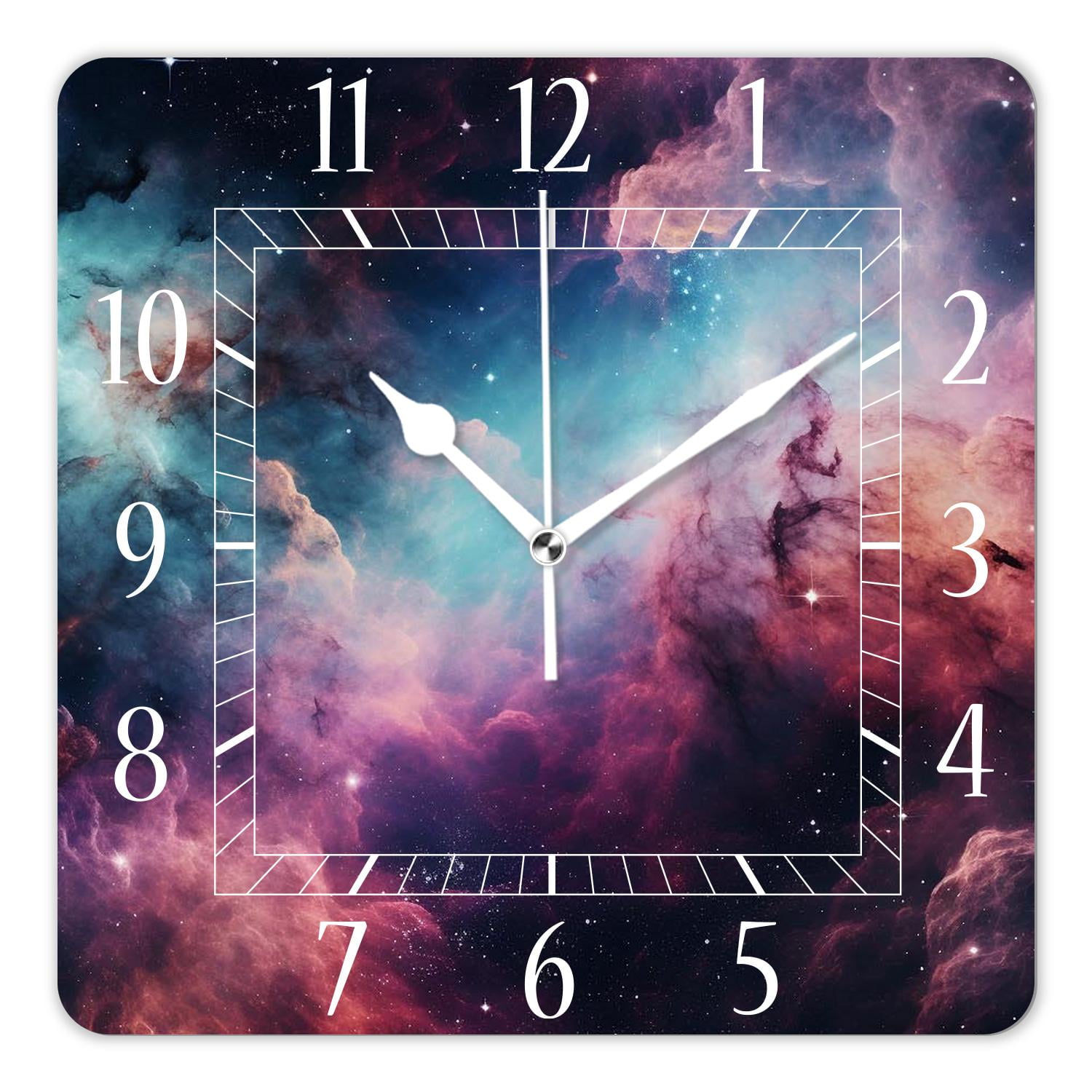 12 Inch Wall Clock Battery Operated Square Clock Decorative for Office ...