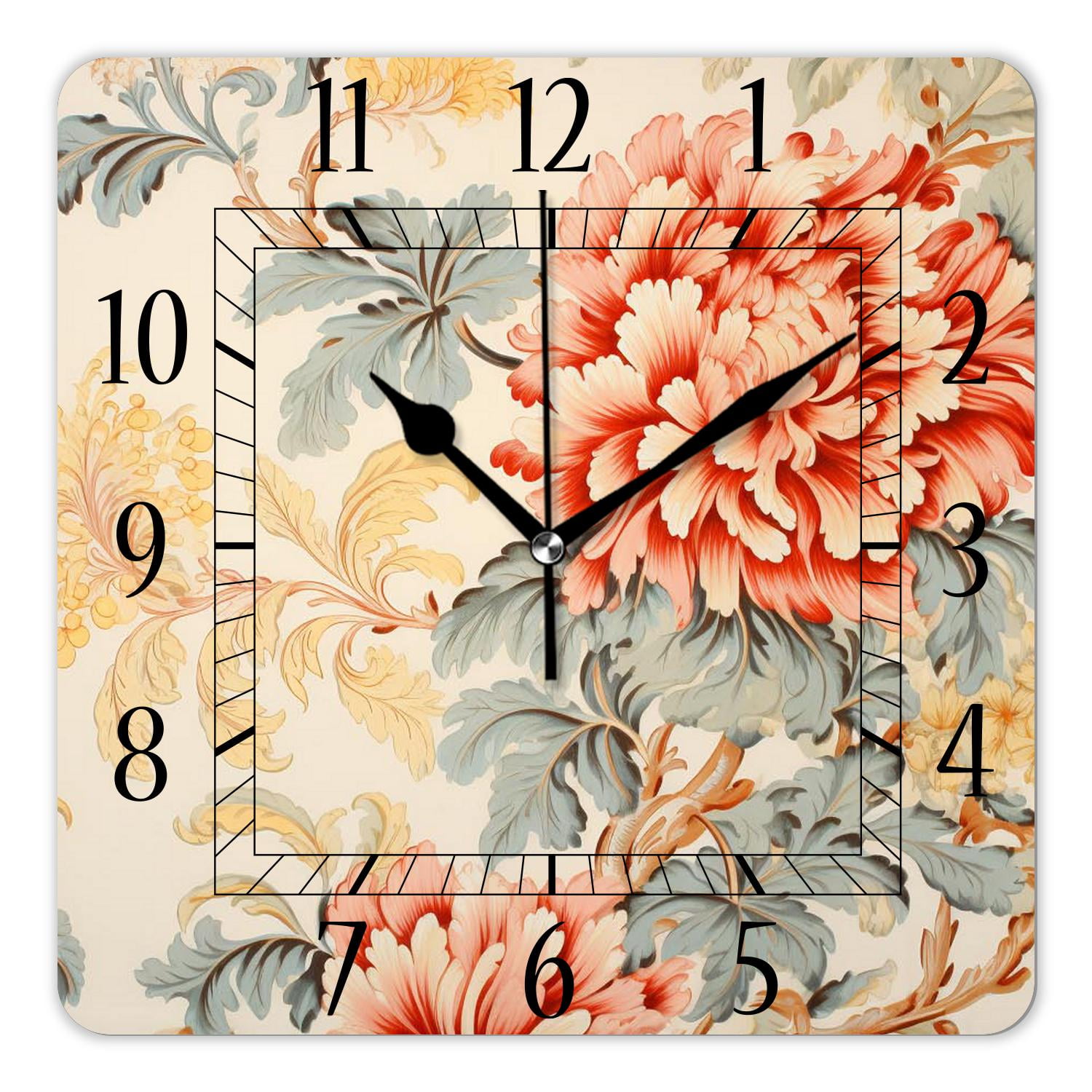 12 Inch Wall Clock Battery Operated Square Clock Decorative for Office ...