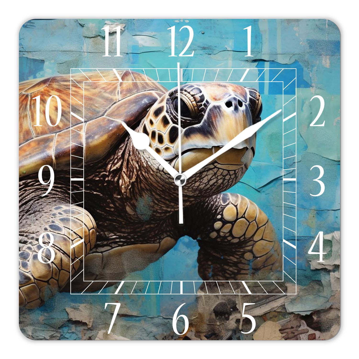 12 Inch Wall Clock Battery Operated Square Clock Decorative for Office ...