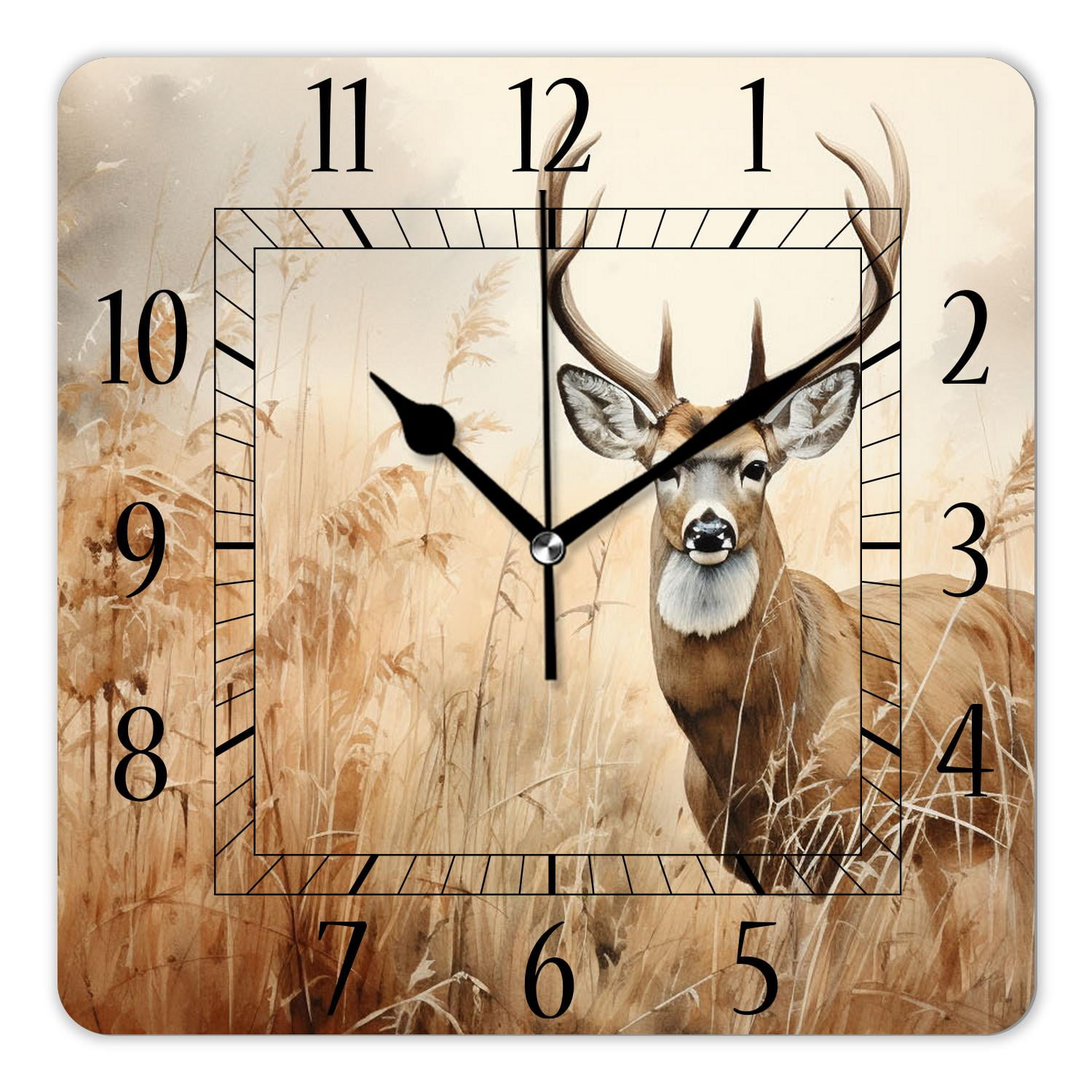 12 Inch Wall Clock Battery Operated Square Clock Decorative for Office ...