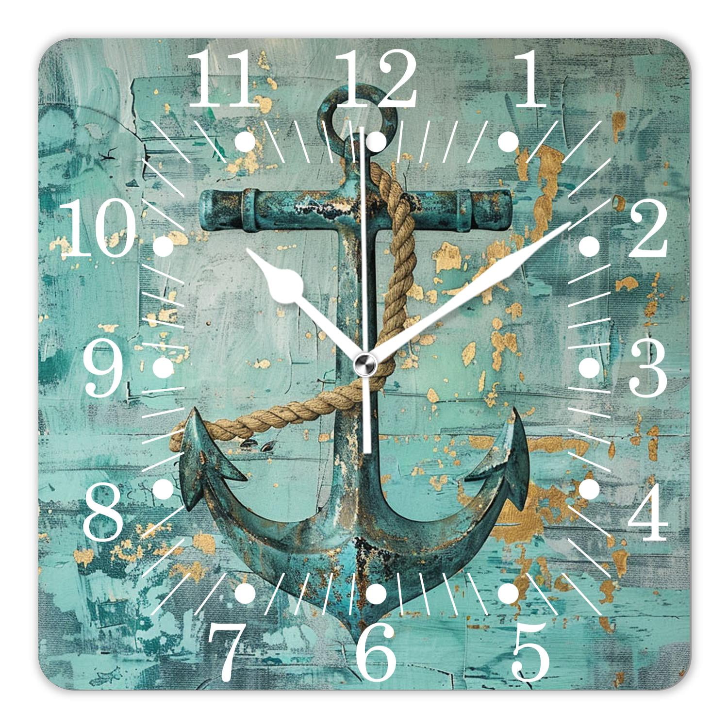 12 Inch Wall Clock Battery Operated Square Clock for Office, Kitchen ...