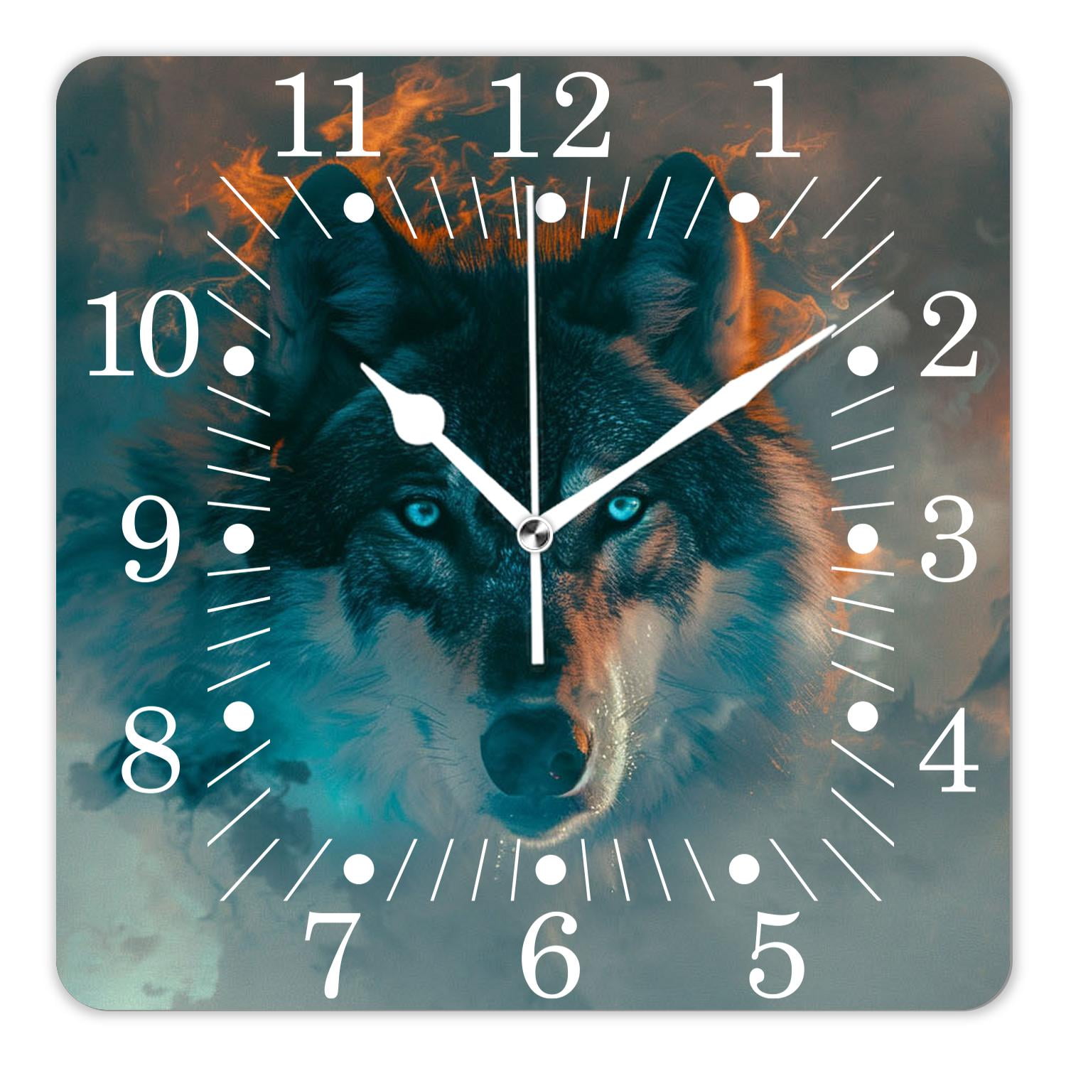 12 Inch Wall Clock Battery Operated Square Clock for Office, Kitchen ...