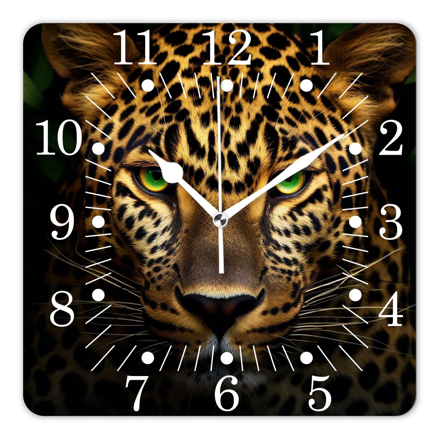 12 Inch Wall Clock Battery Operated Square Clock for Office, Kitchen ...