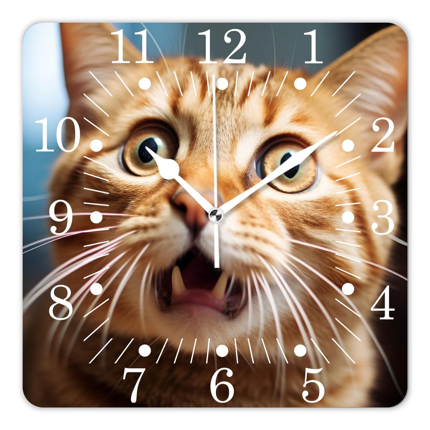 12 Inch Wall Clock Battery Operated Square Clock for Office, Kitchen ...