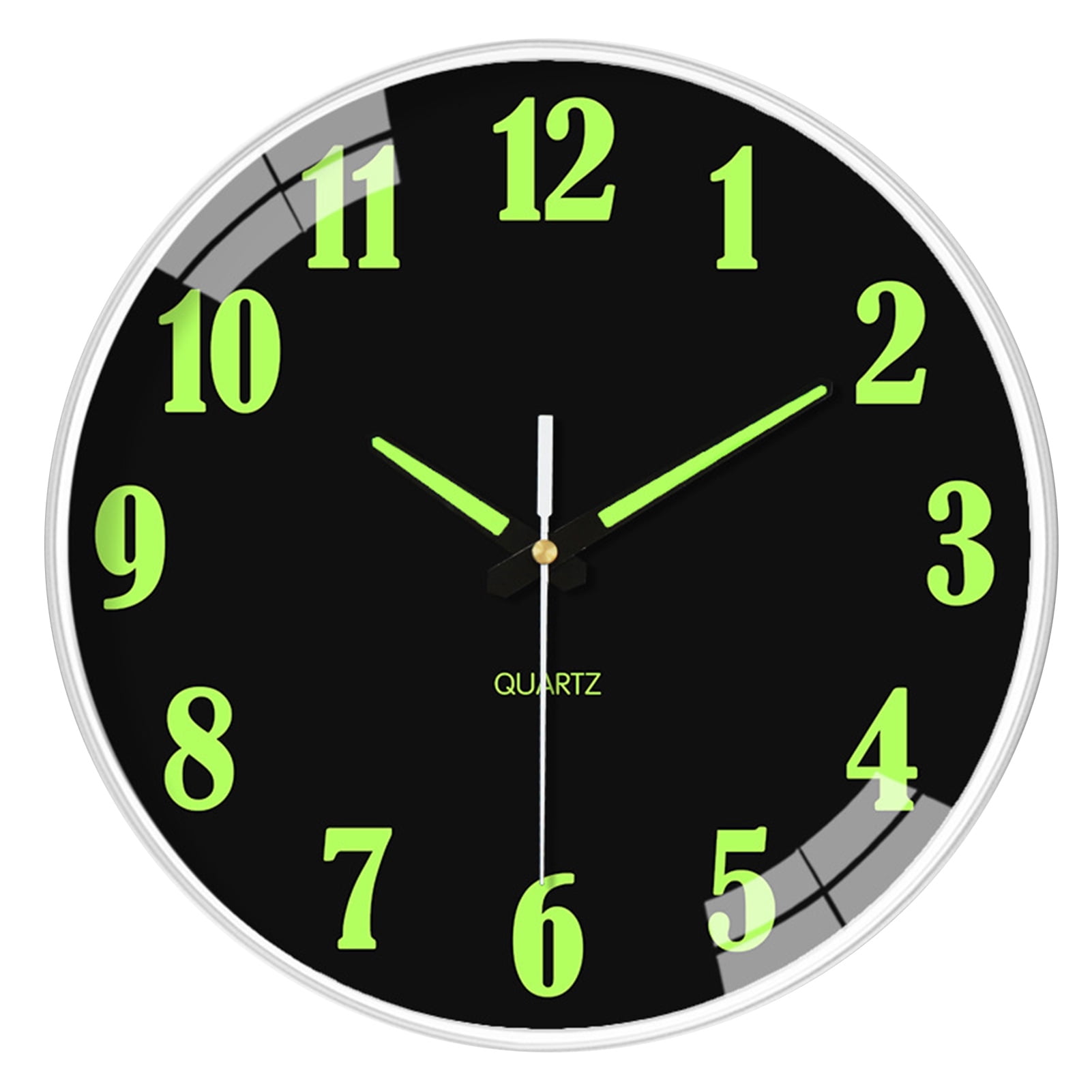 12 Inch Wall Clock Glow in The Dark Large Dial Battery Operated 30cm ...
